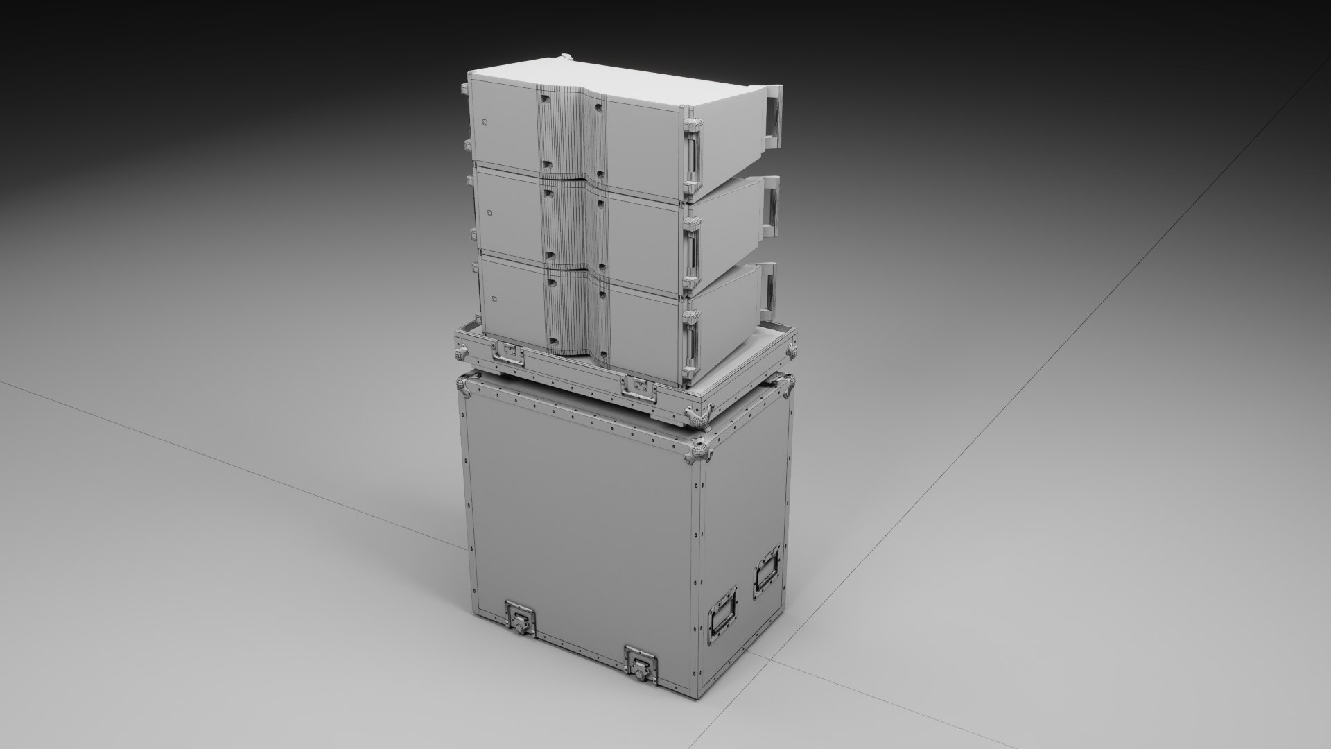 Hard Case And Line Array L-Acoustics Line Array KARA II Speakers 3D ...