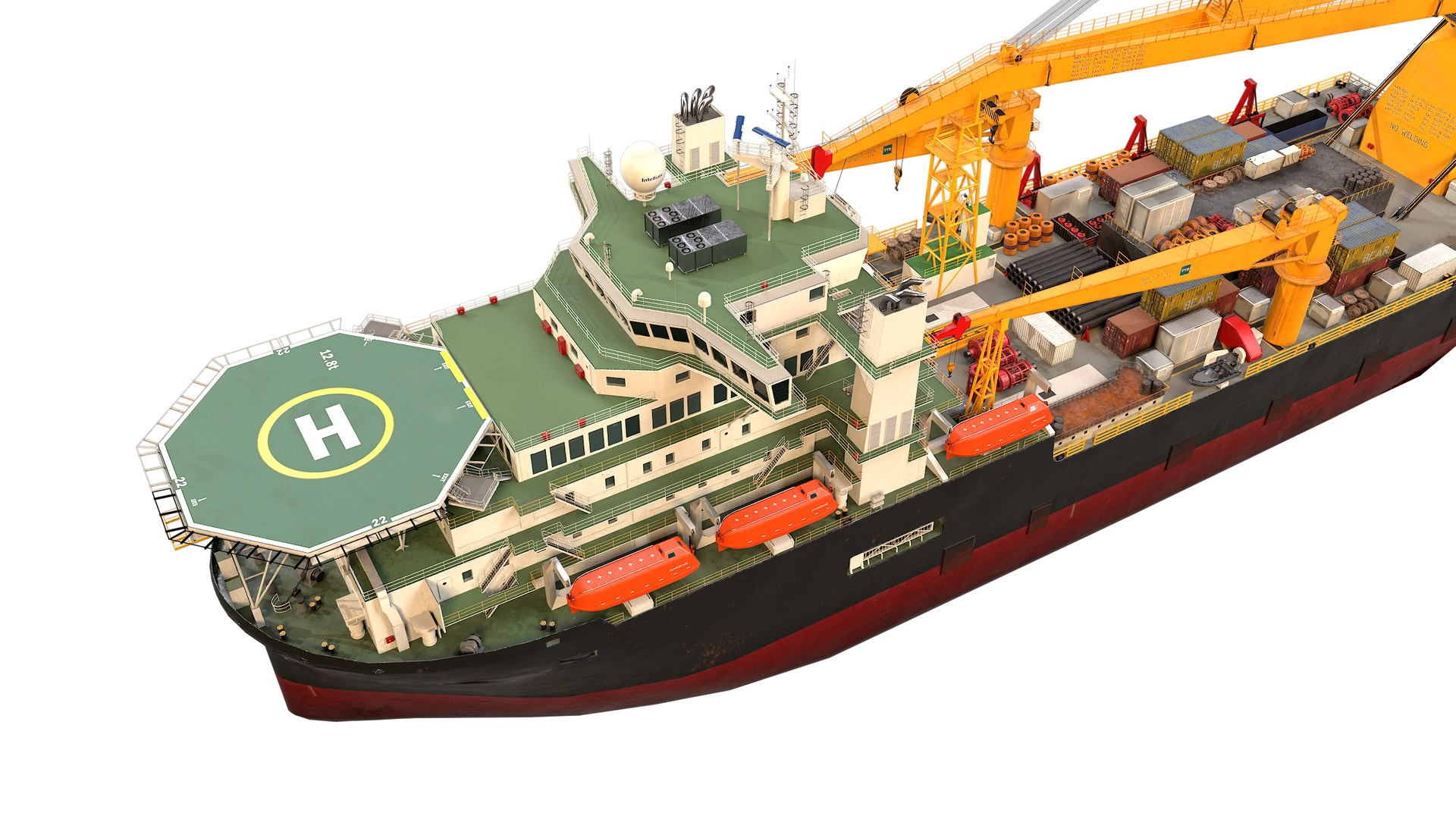 Offshore Installation Vessel 3D Model - TurboSquid 2518099
