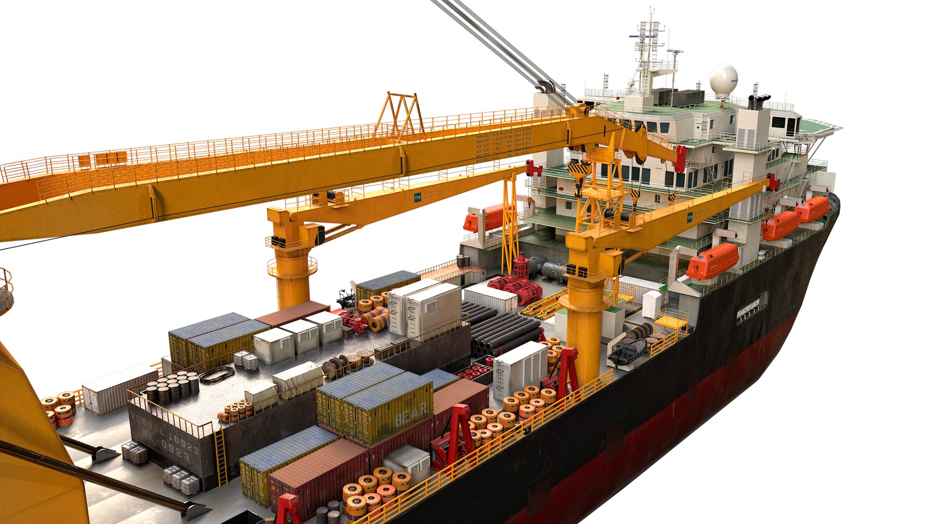 Offshore Installation Vessel 3D Model - TurboSquid 2518099
