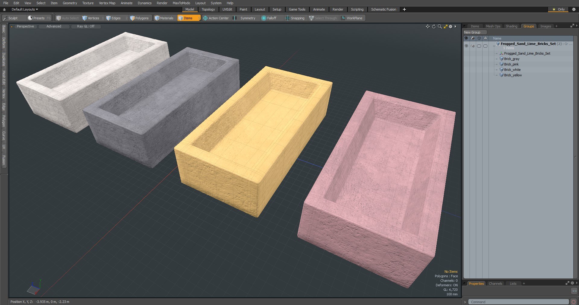 Frogged Sand Lime Bricks Set 3D model - TurboSquid 2148539