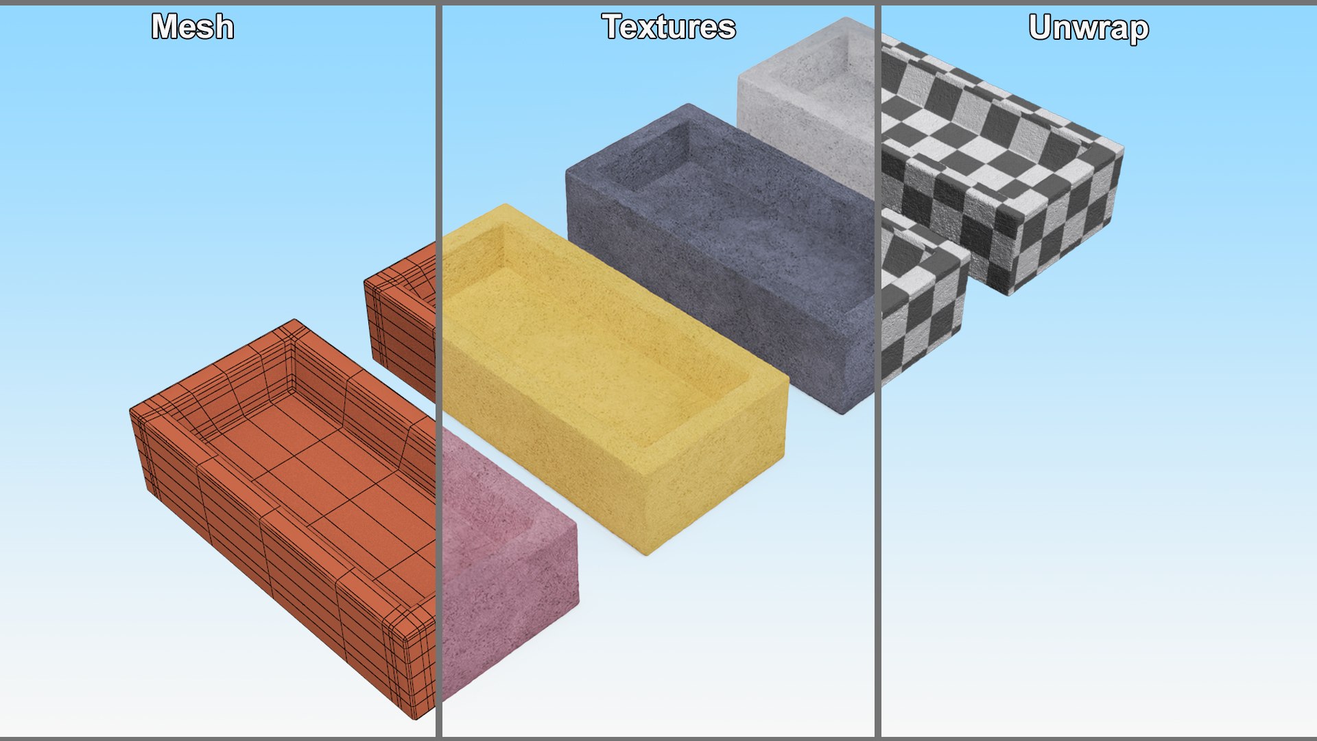 Frogged Sand Lime Bricks Set 3D model - TurboSquid 2148539