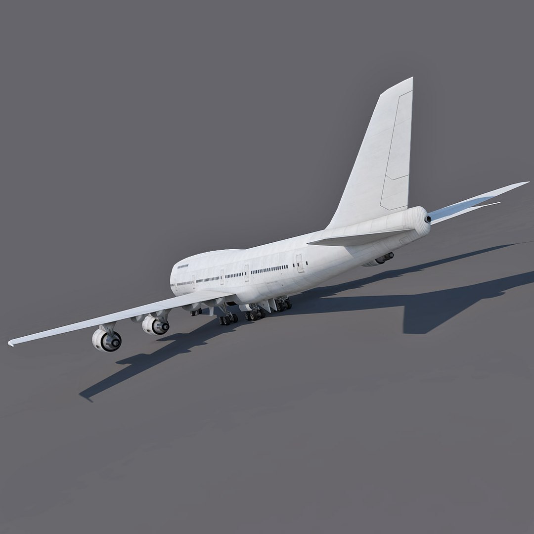 3d Max Boeing 747-200 Generic White