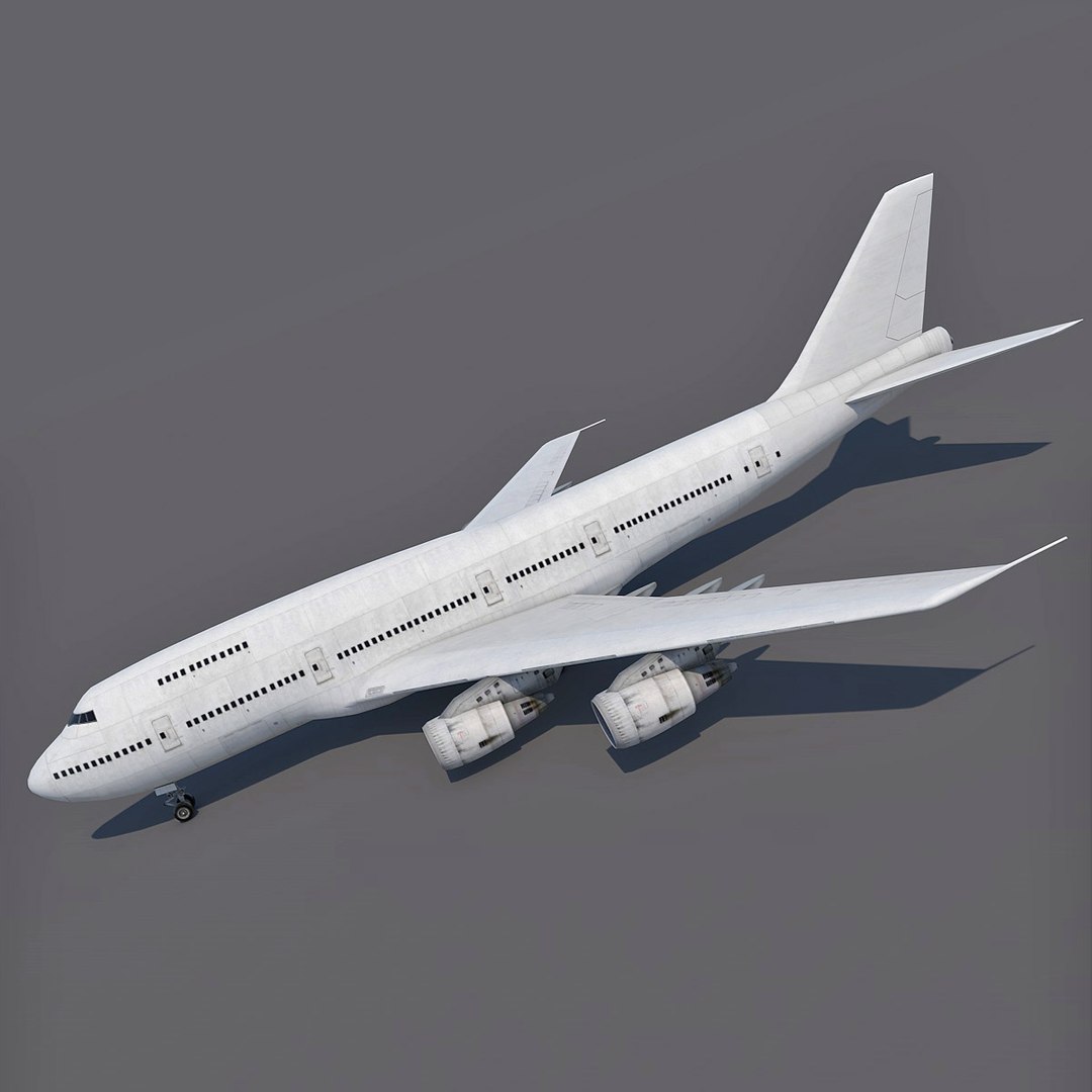 3d Max Boeing 747-200 Generic White