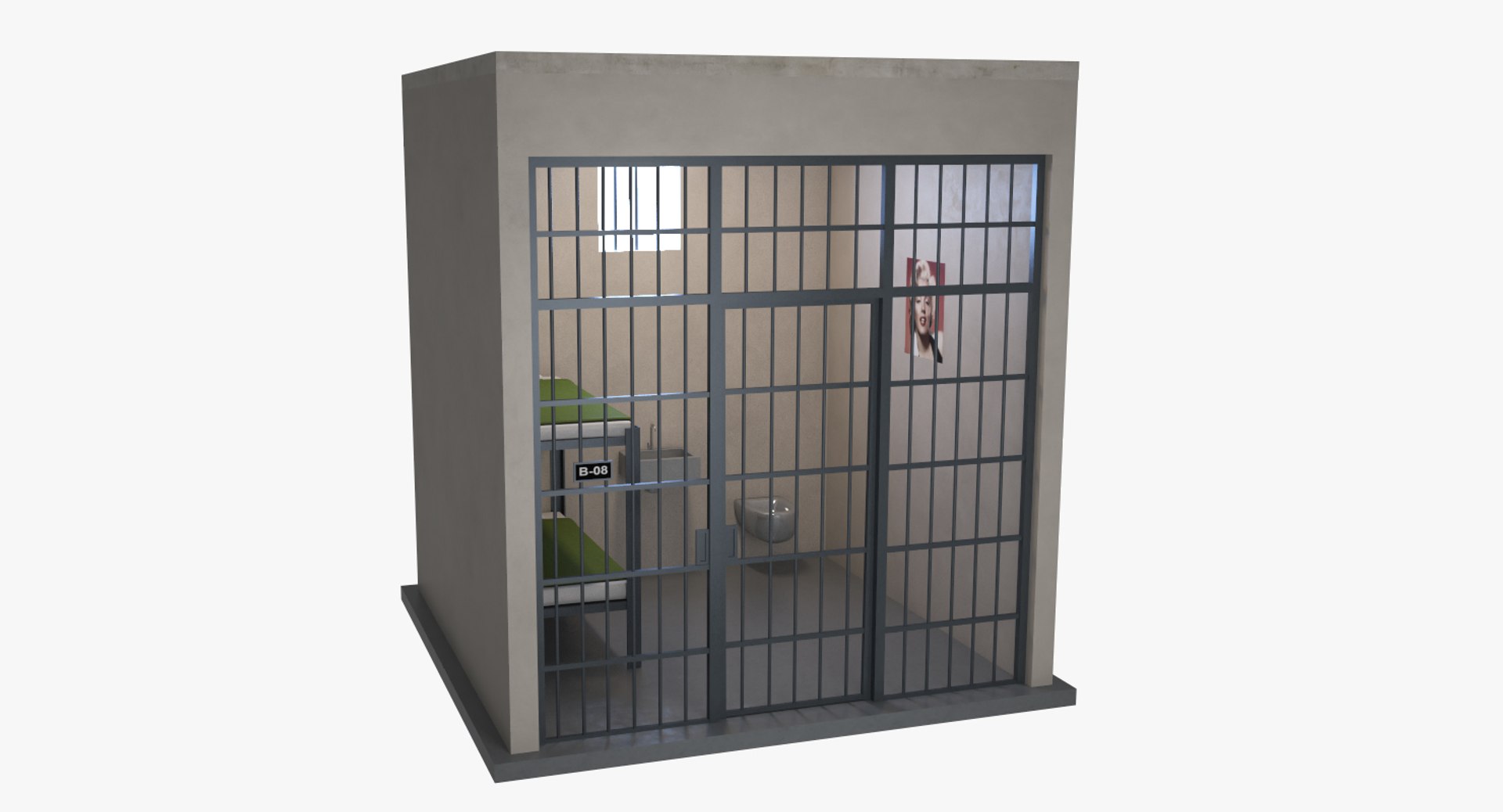 3D Interior Scene Prison Cell - TurboSquid 1296239
