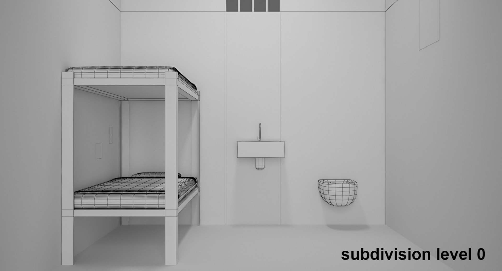 3D Interior Scene Prison Cell - TurboSquid 1296239