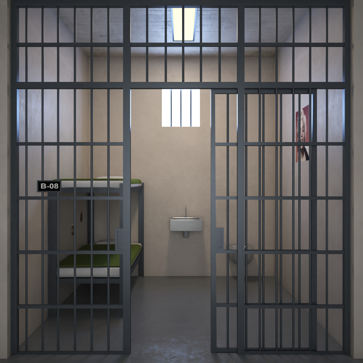 3D interior scene prison cell - TurboSquid 1296239