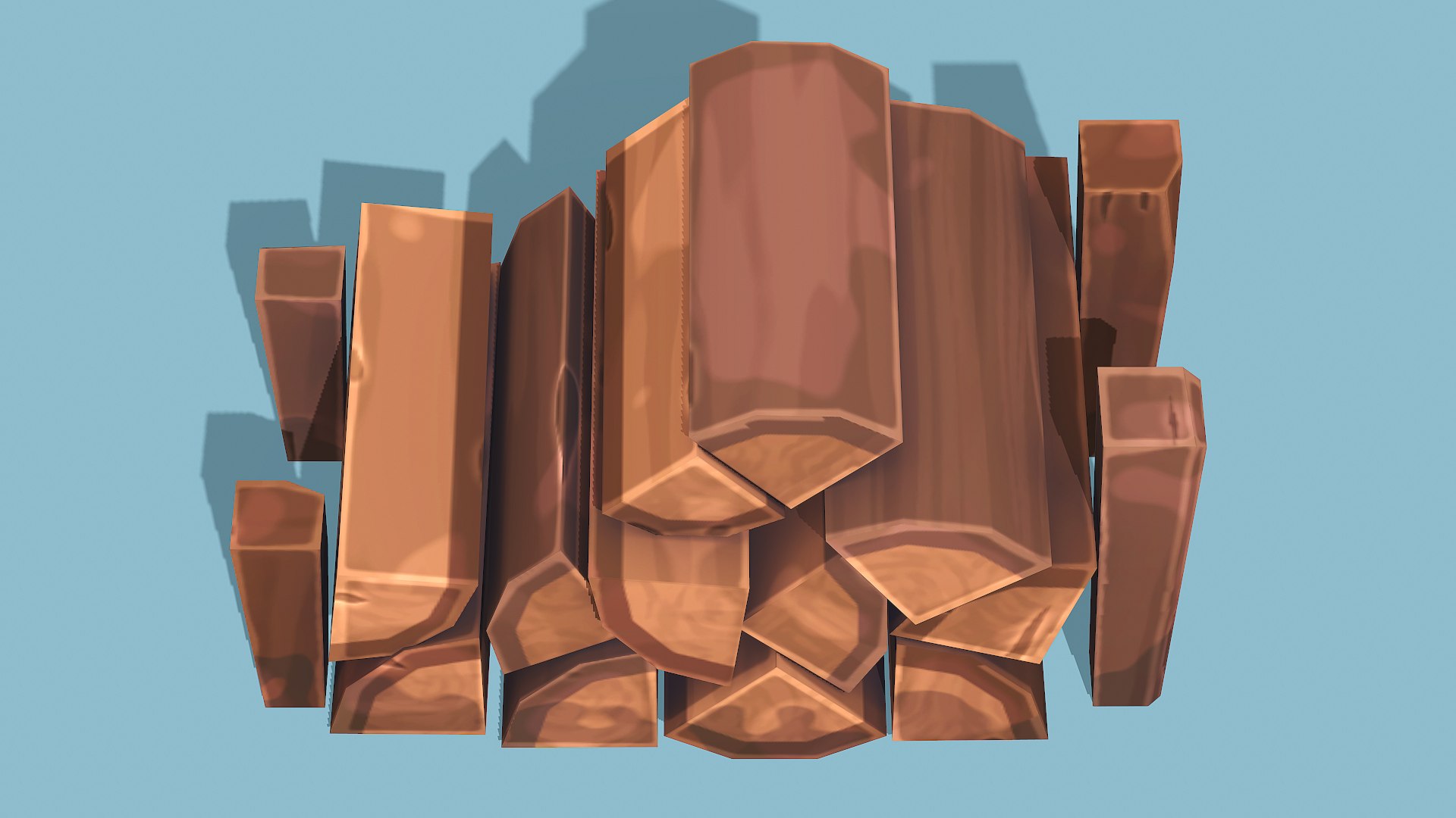 Stylized Wood Pile - PBR Game Ready 3D Model - TurboSquid 2050039