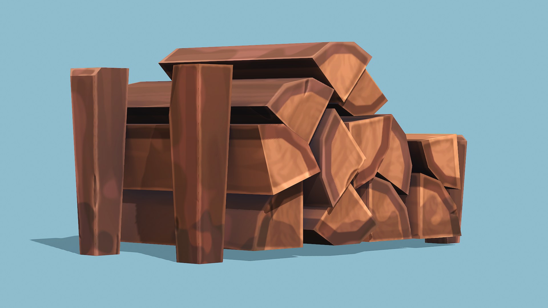 Stylized Wood Pile - PBR Game Ready 3D Model - TurboSquid 2050039