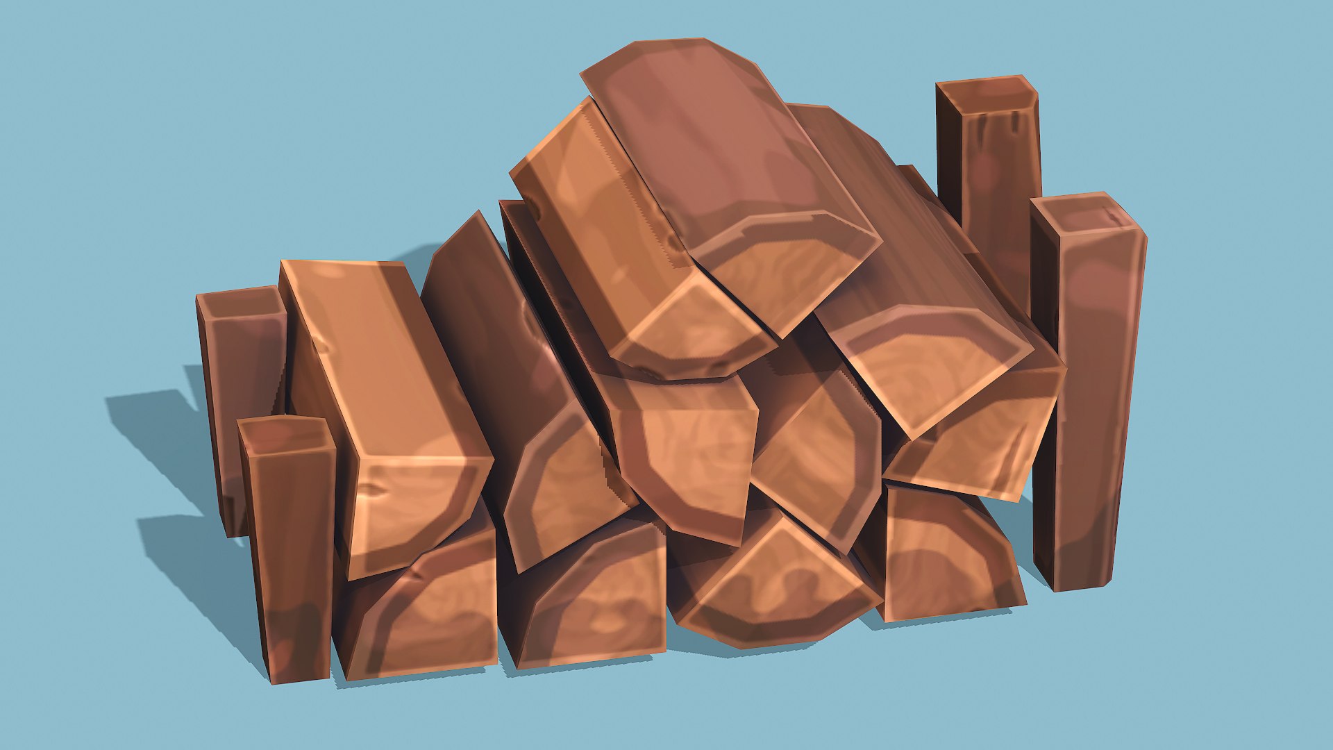 Stylized Wood Pile - PBR Game Ready 3D Model - TurboSquid 2050039