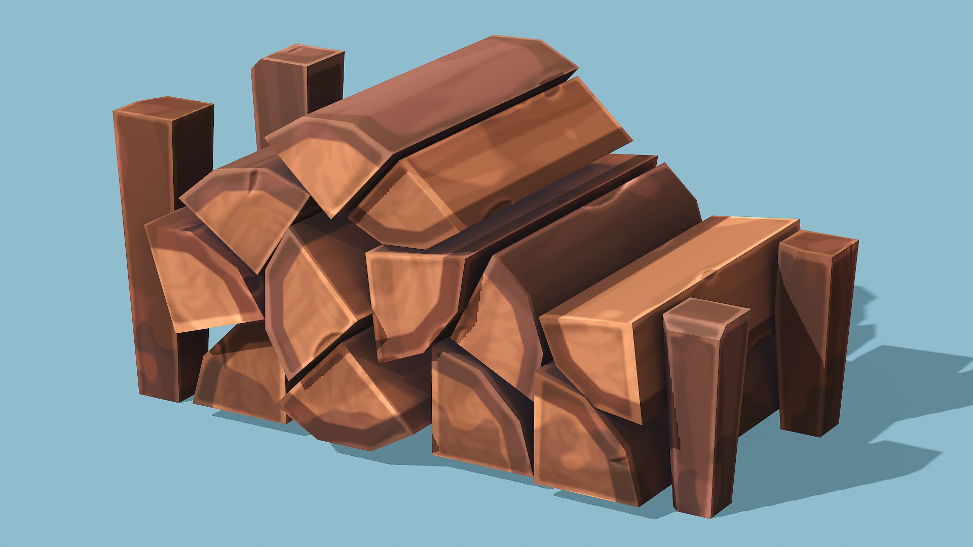 Stylized Wood Pile - PBR Game Ready 3D Model - TurboSquid 2050039