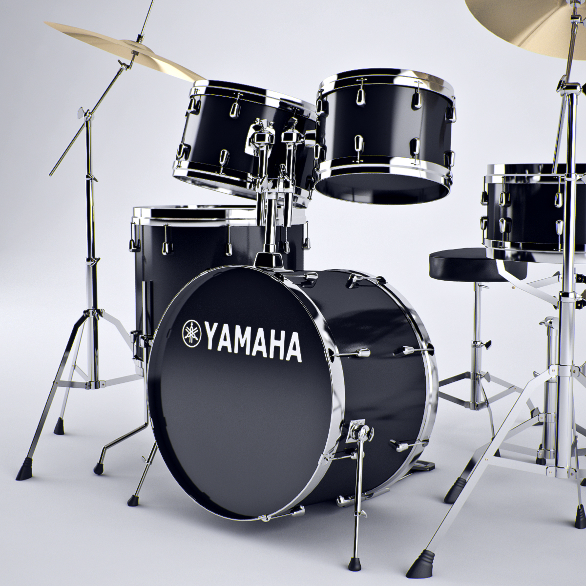 3d model yamaha drums set