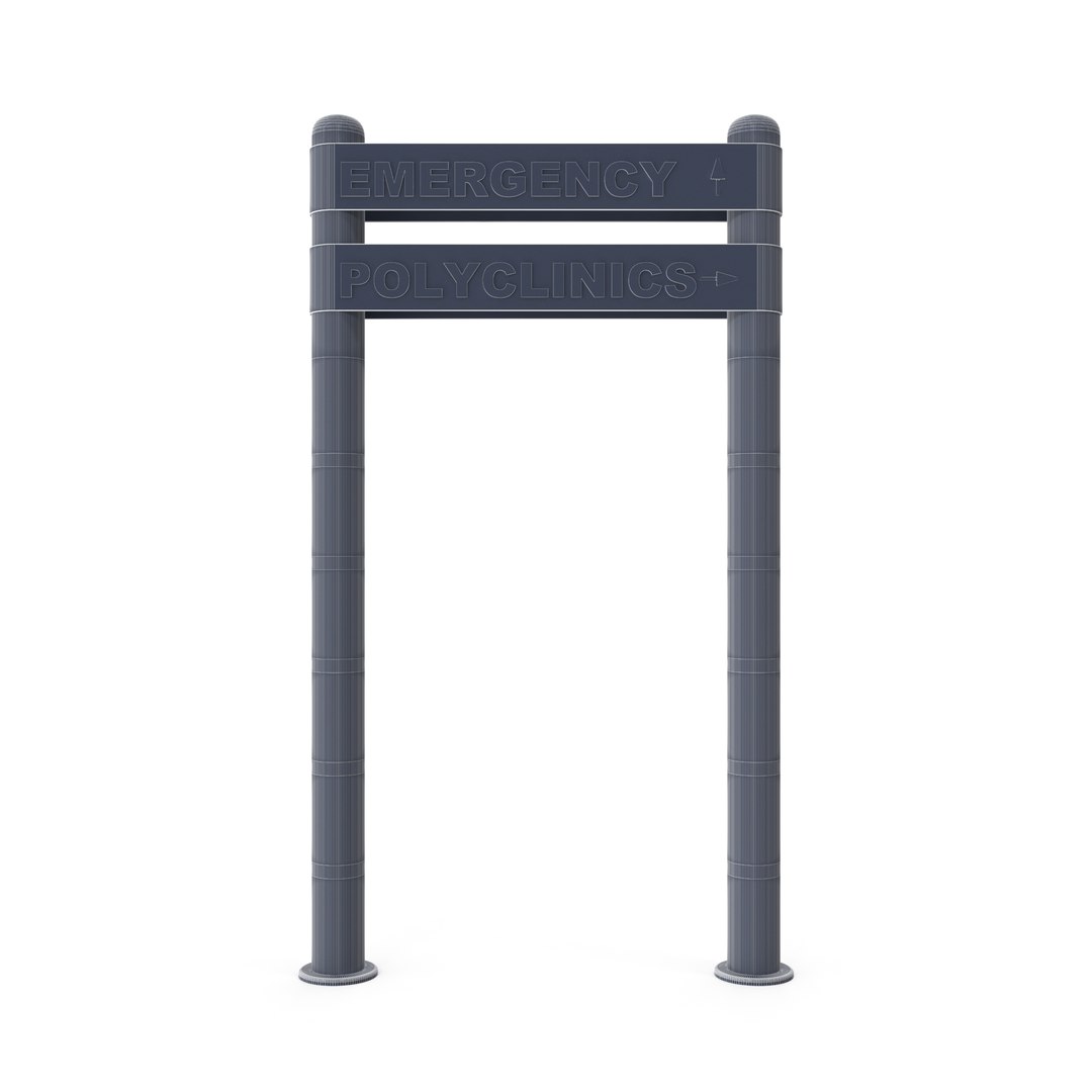 Directional Sign For Emergency And Clinic Areas 3D - TurboSquid 2308931