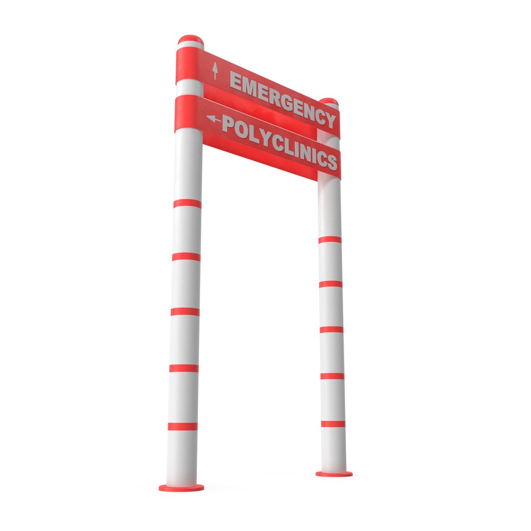 Directional Sign For Emergency And Clinic Areas 3D - TurboSquid 2308931