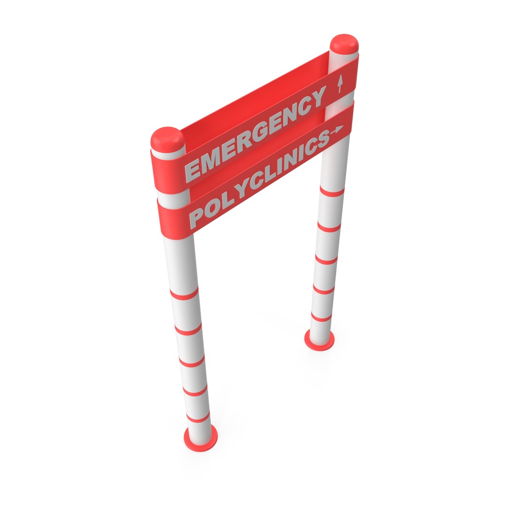 Directional Sign For Emergency And Clinic Areas 3D - TurboSquid 2308931