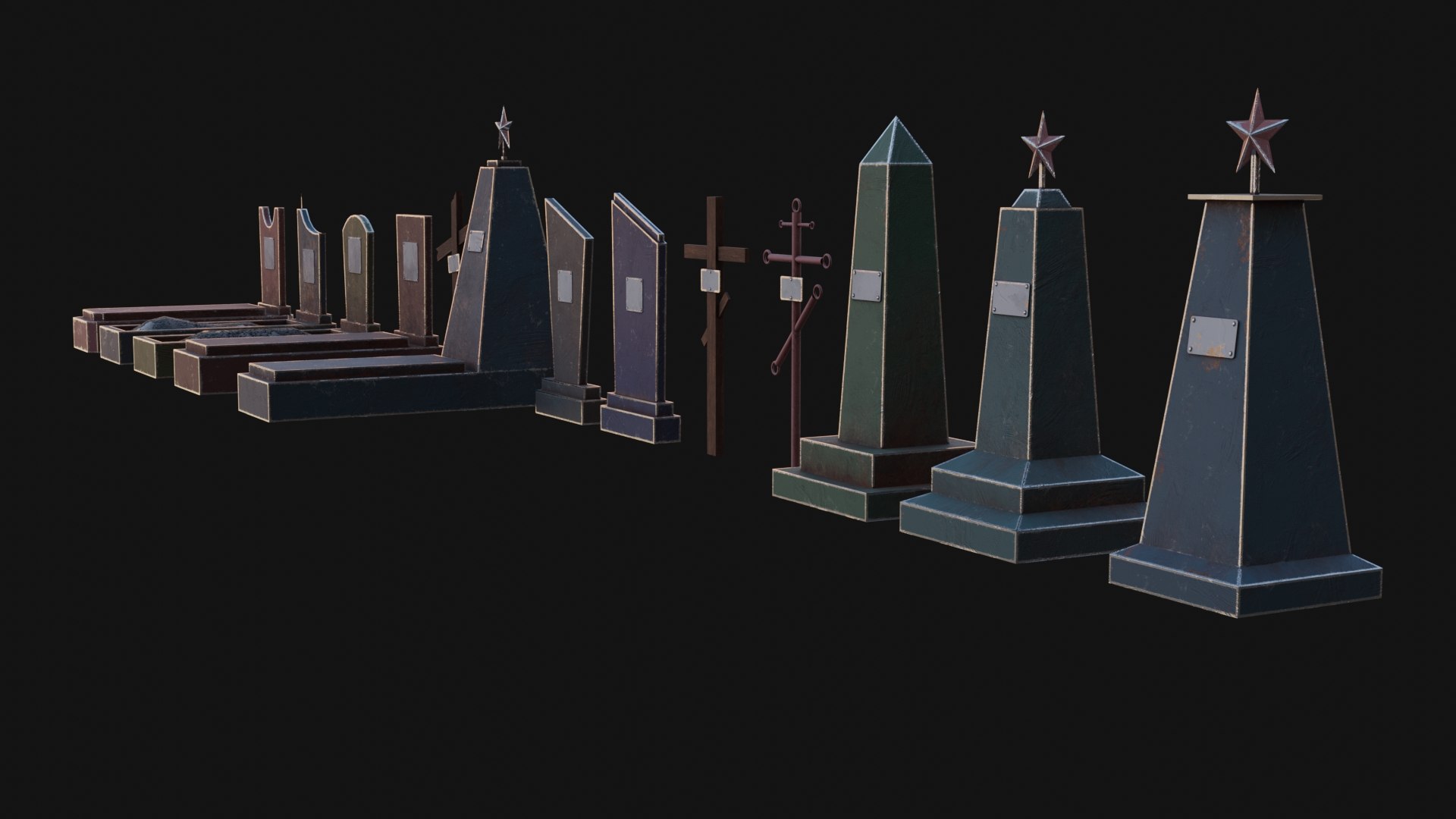 Graveyard Pack 3D Model - TurboSquid 2230702