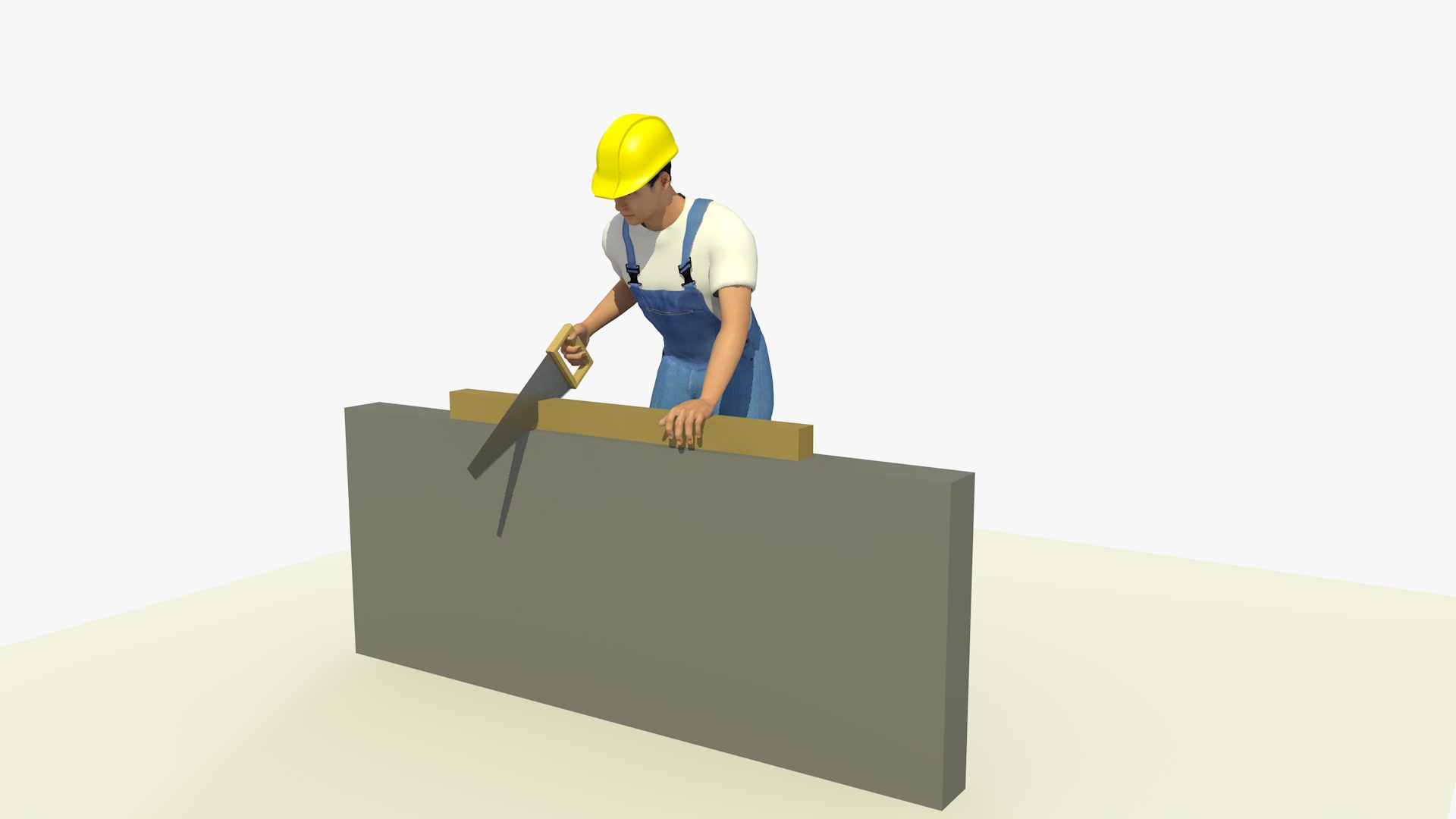 3D ANIMATED CONSTRUCTION WORKER USING SAW STANDING - TurboSquid 1975548