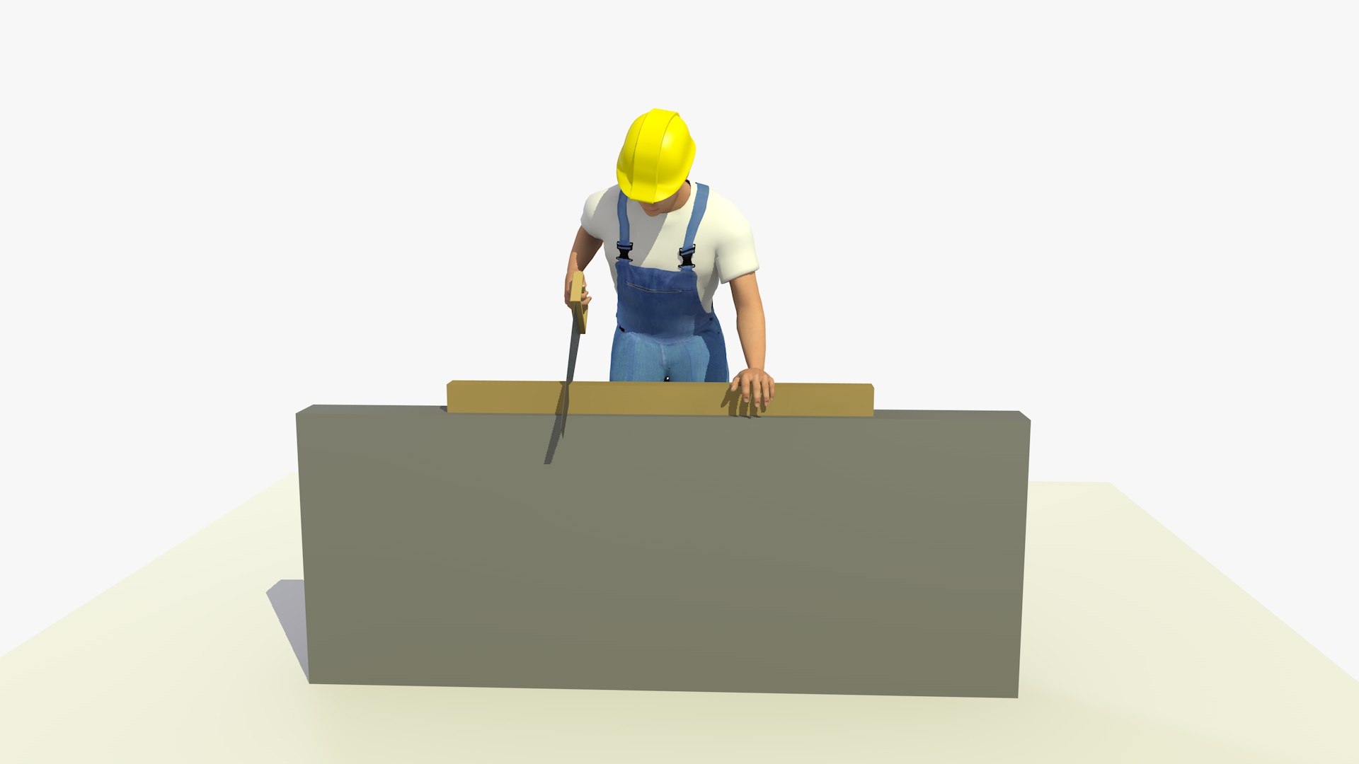 3D ANIMATED CONSTRUCTION WORKER USING SAW STANDING - TurboSquid 1975548