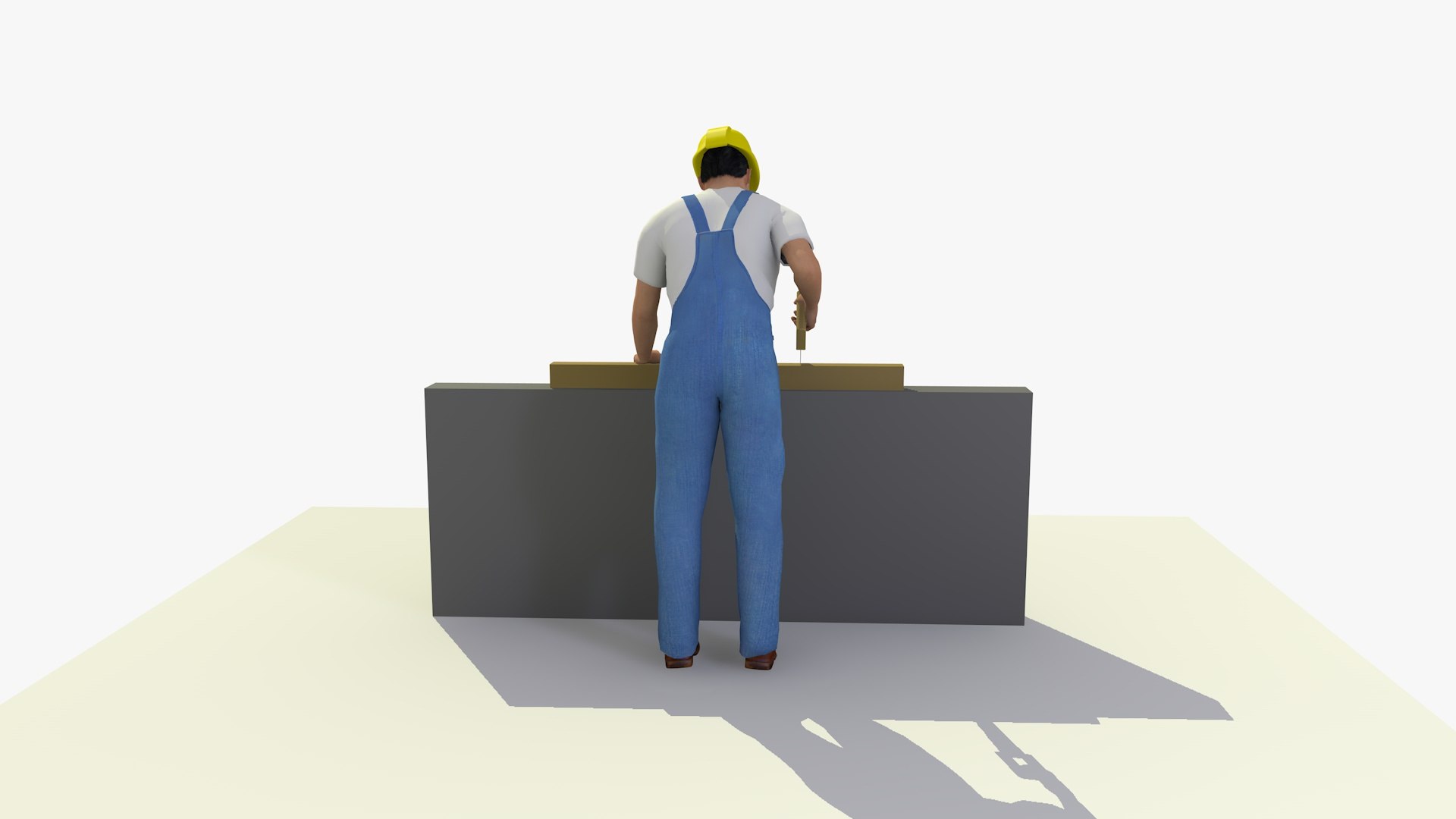 3D ANIMATED CONSTRUCTION WORKER USING SAW STANDING - TurboSquid 1975548