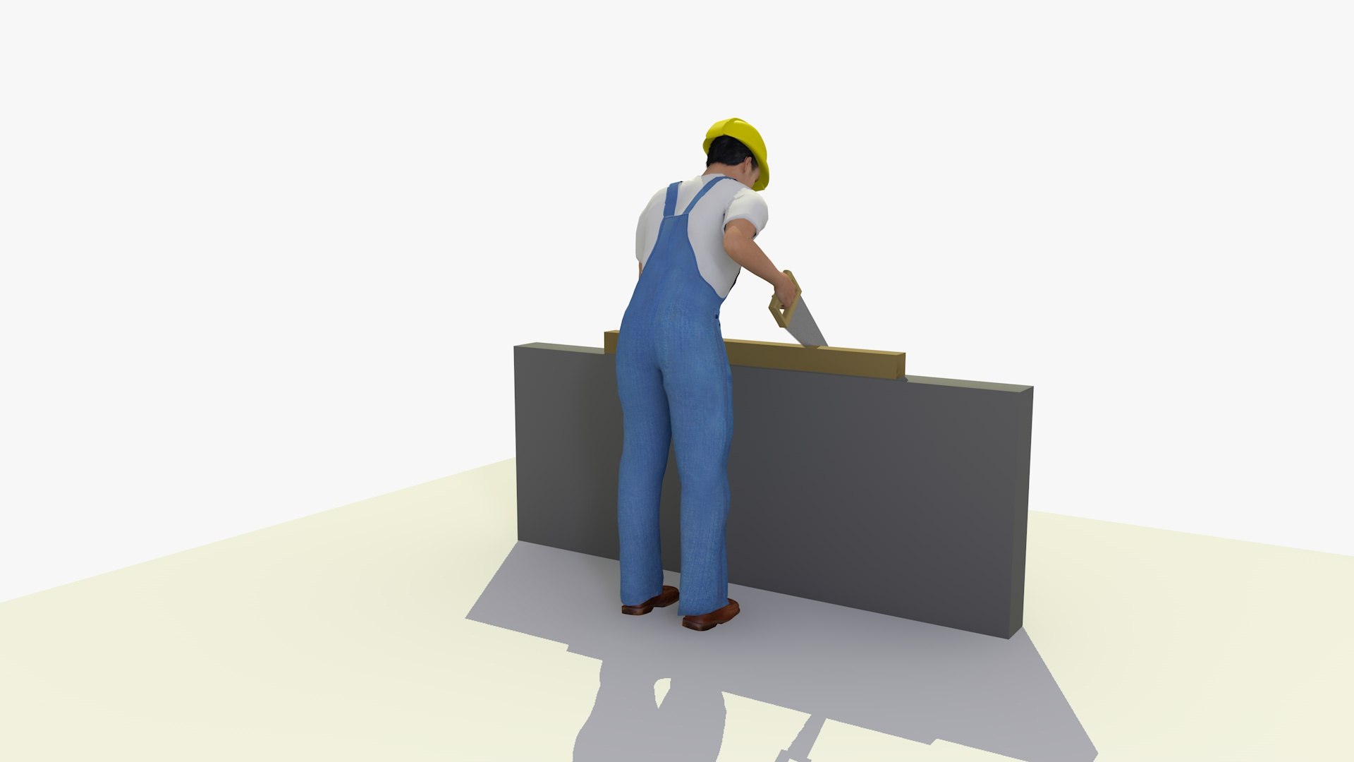 3D ANIMATED CONSTRUCTION WORKER USING SAW STANDING - TurboSquid 1975548
