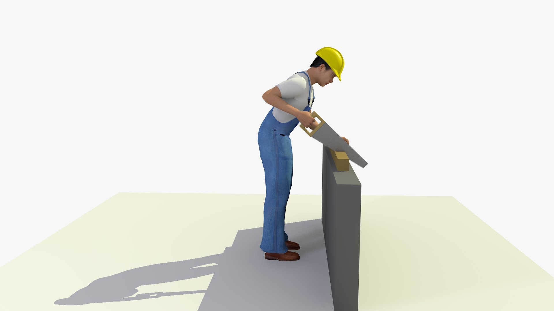 3D ANIMATED CONSTRUCTION WORKER USING SAW STANDING - TurboSquid 1975548