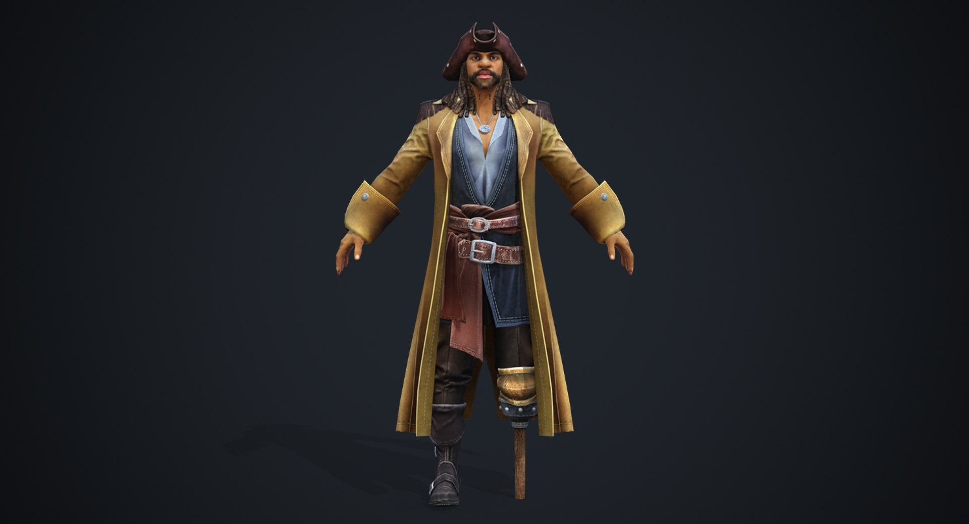 Real-time Rigged Yellow Captain Model - TurboSquid 1244581