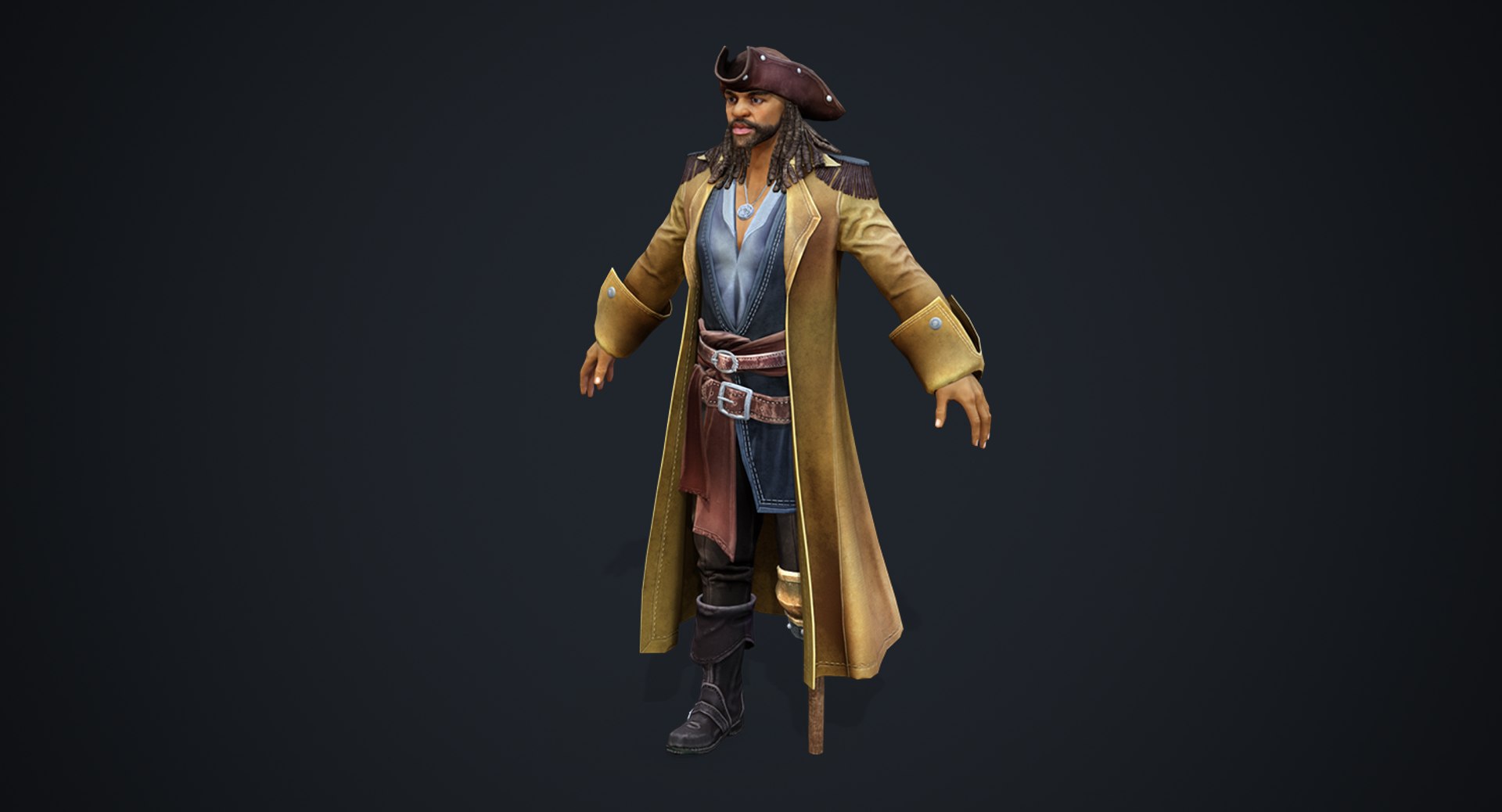 Real-time Rigged Yellow Captain Model - TurboSquid 1244581