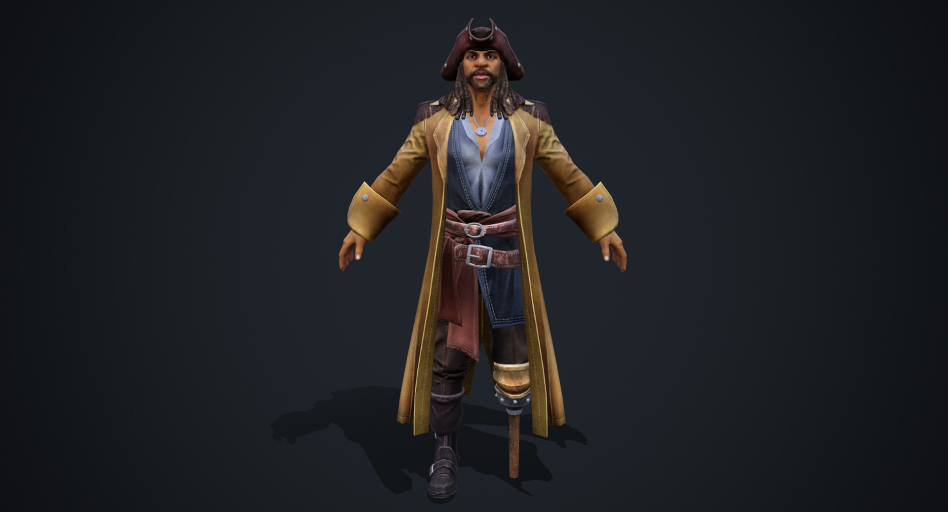 Real-time Rigged Yellow Captain Model - TurboSquid 1244581