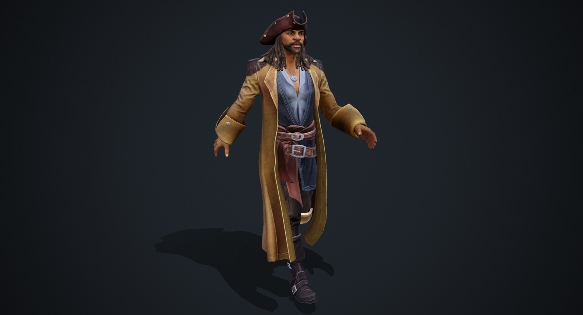 Real-time Rigged Yellow Captain Model - TurboSquid 1244581