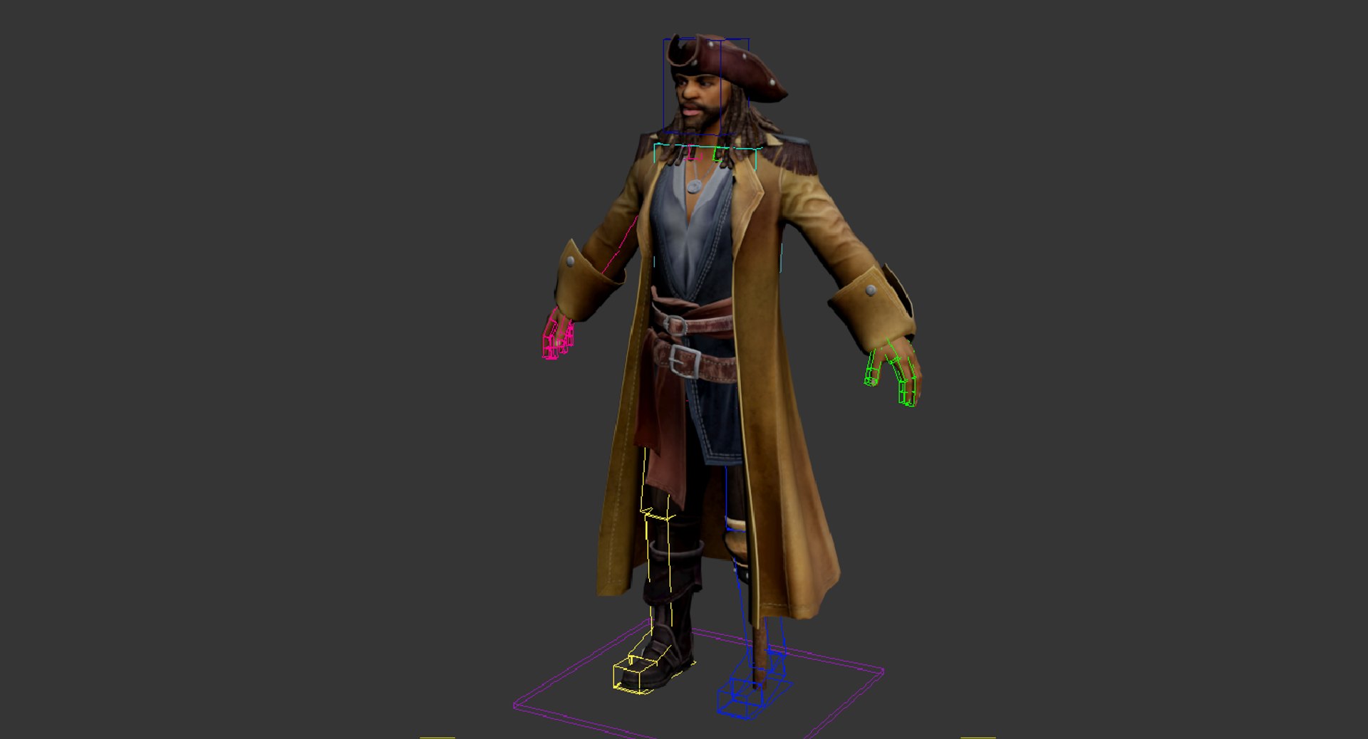 Real-time Rigged Yellow Captain Model - TurboSquid 1244581