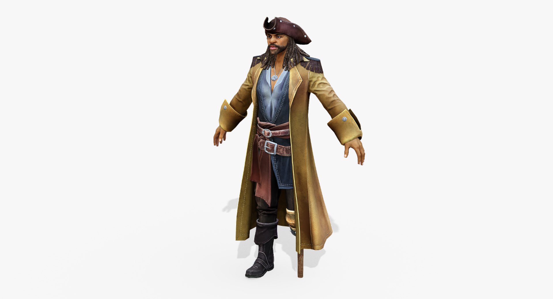 Real-time Rigged Yellow Captain Model - TurboSquid 1244581