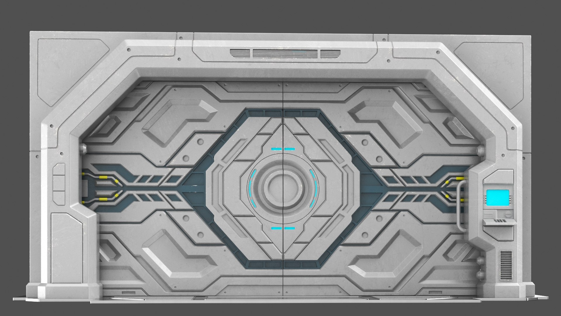 3D Model Detailed Science Fiction Door - TurboSquid 2243442