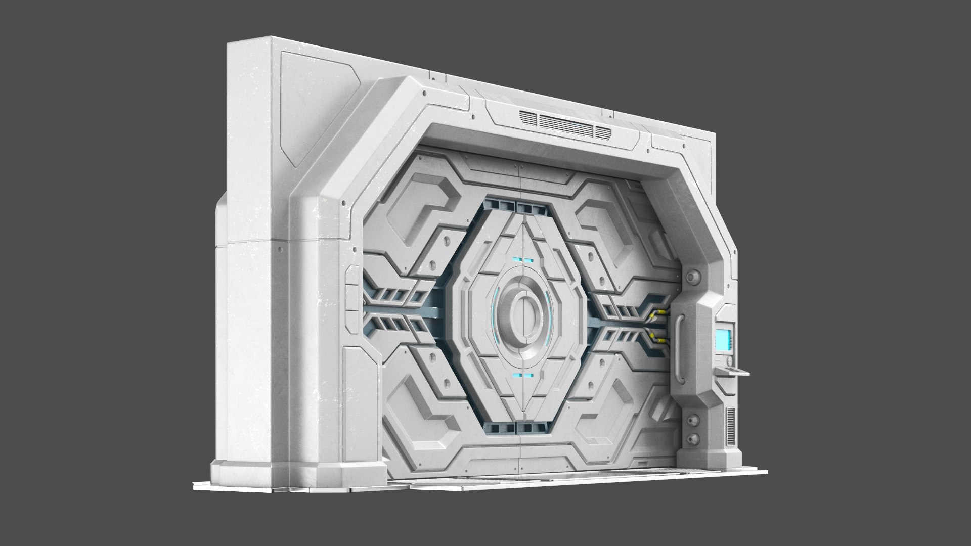 3D Model Detailed Science Fiction Door - TurboSquid 2243442