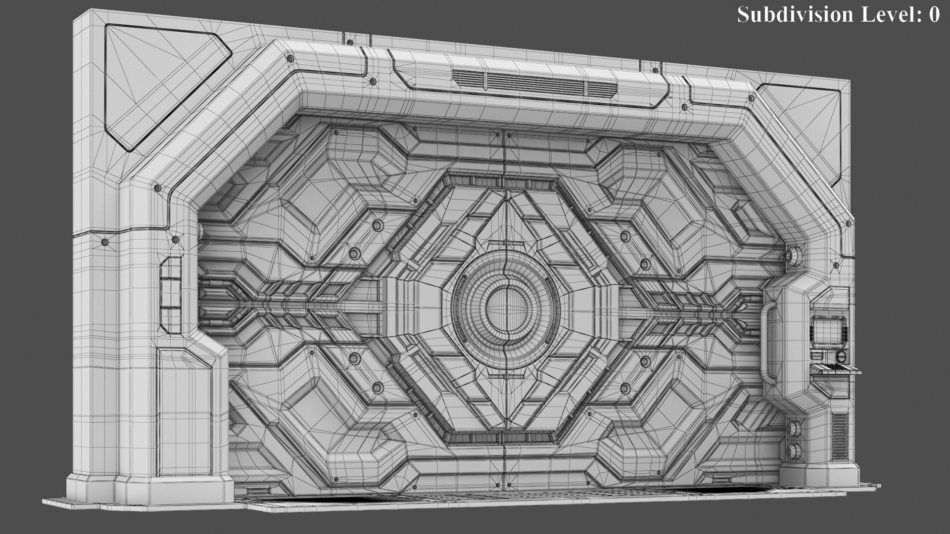 3D Model Detailed Science Fiction Door - TurboSquid 2243442