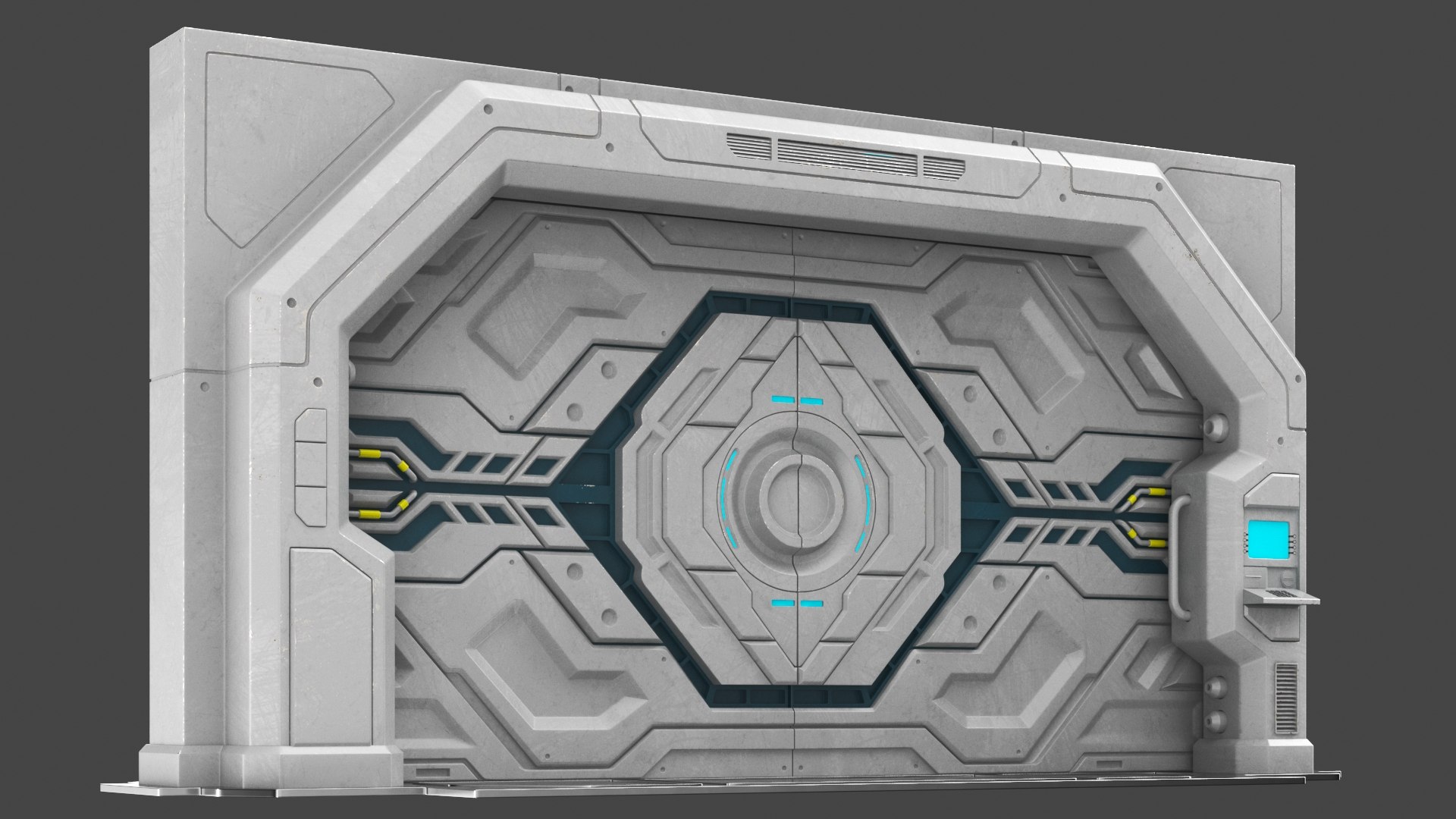 3D Model Detailed Science Fiction Door - TurboSquid 2243442