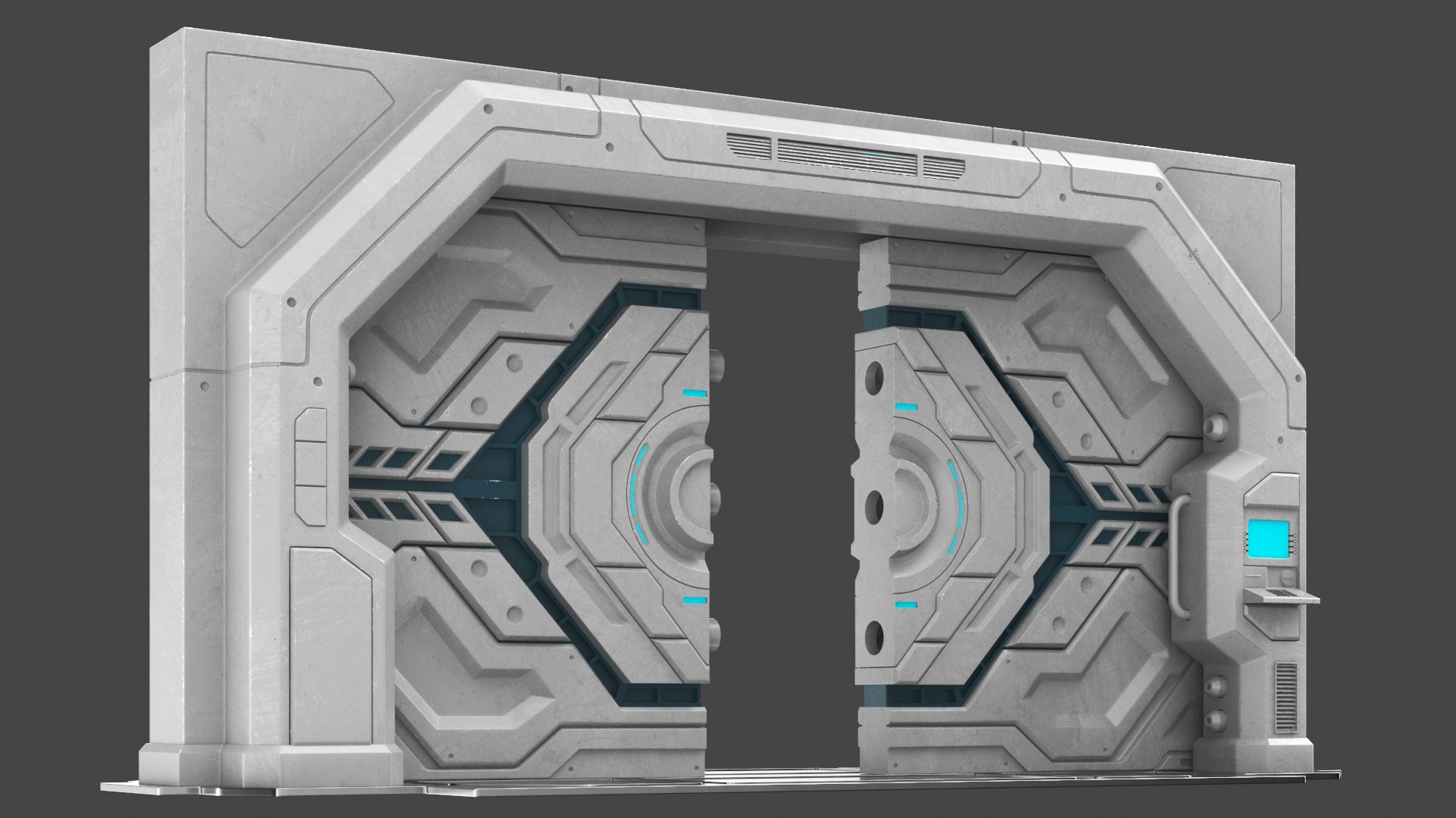 3D Model Detailed Science Fiction Door - TurboSquid 2243442