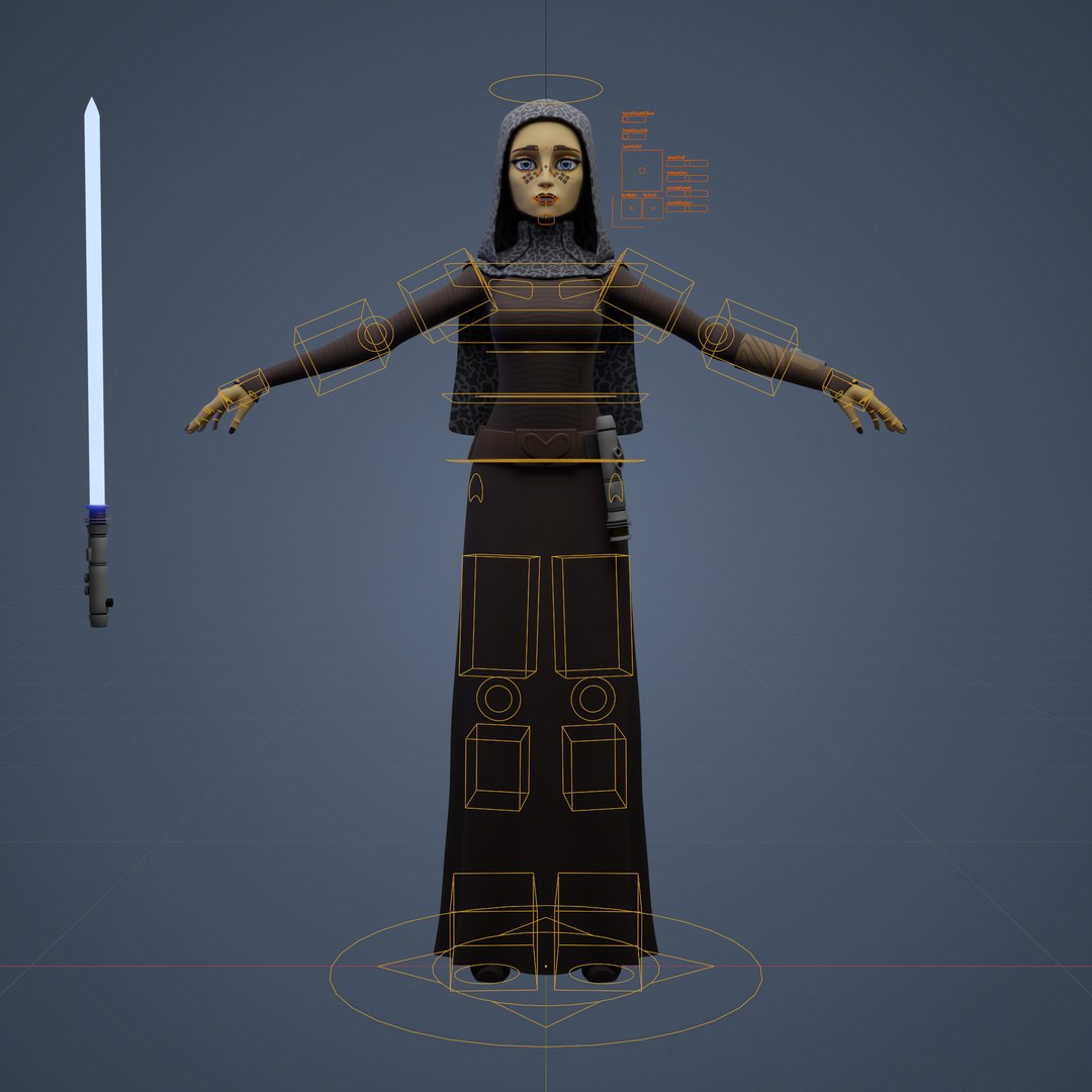 Star Wars Barriss Offee 3d Blender Model Rigged 3d Model 3d Model 0076