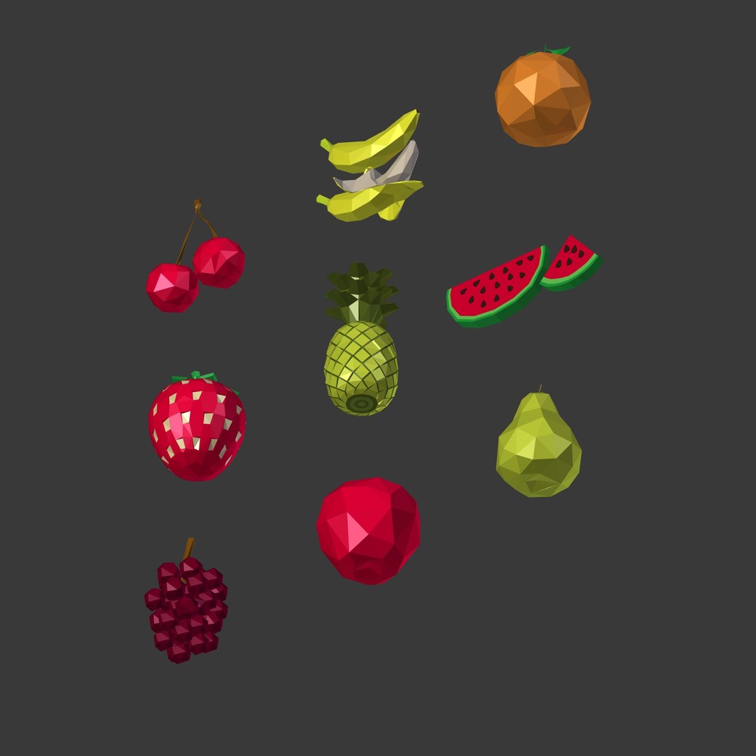 Cartoon Fruits Model - TurboSquid 1661624