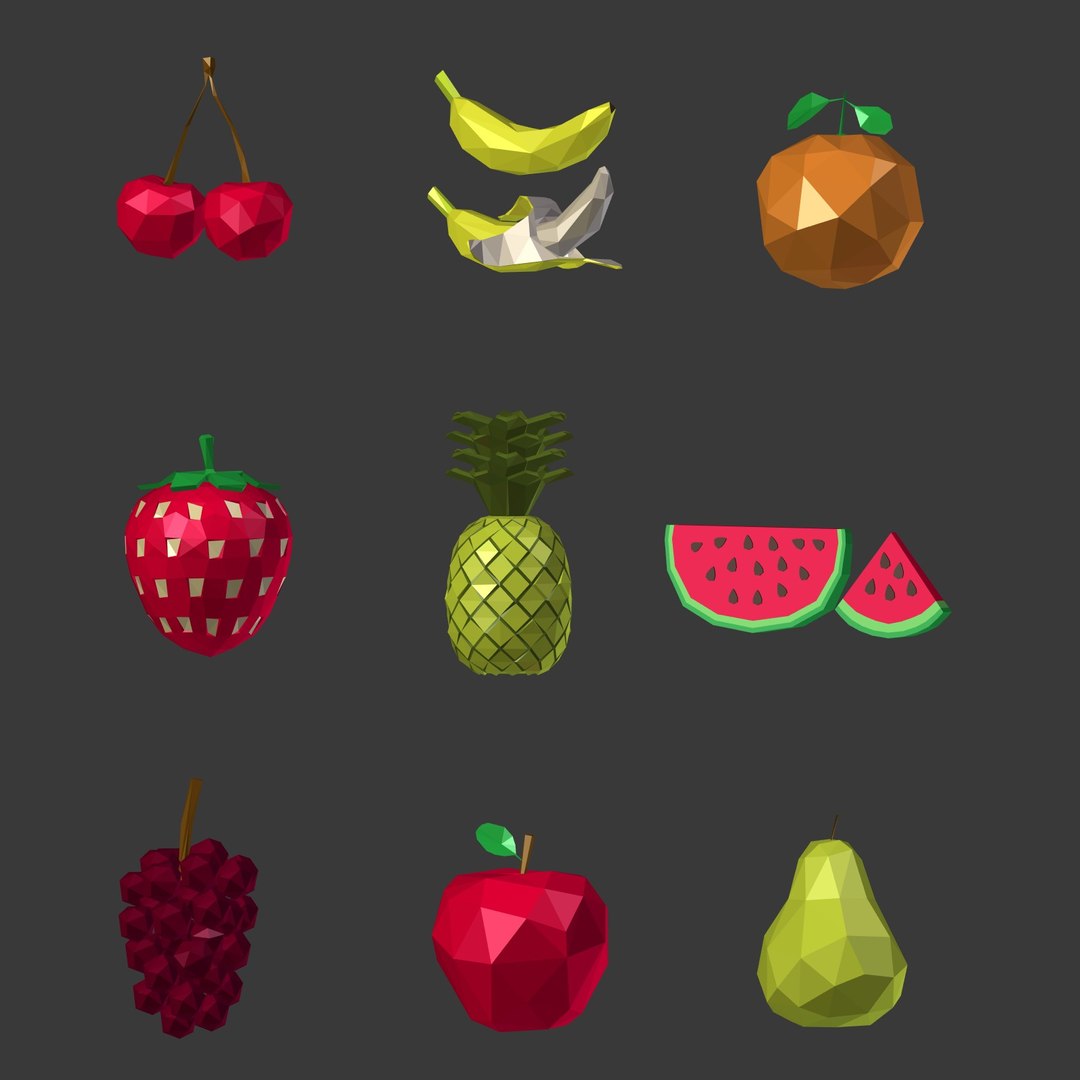 Cartoon Fruits Model - TurboSquid 1661624