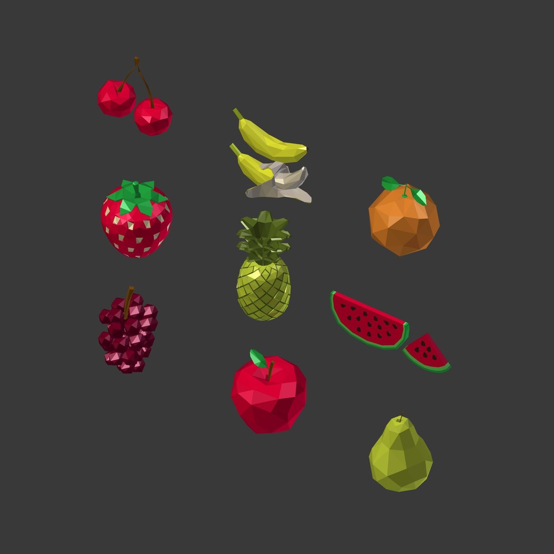 Cartoon Fruits Model - TurboSquid 1661624
