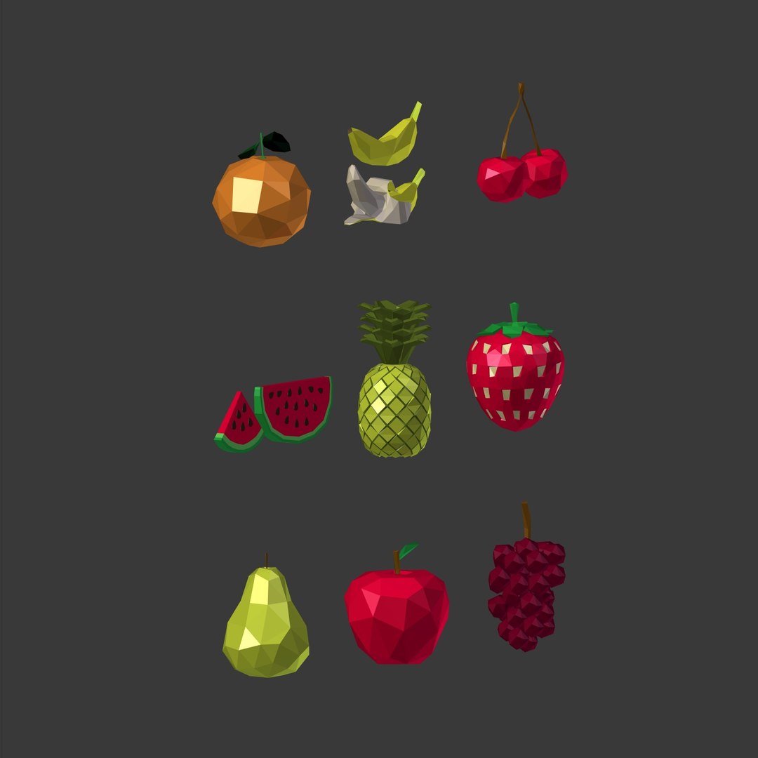 Cartoon Fruits Model - TurboSquid 1661624