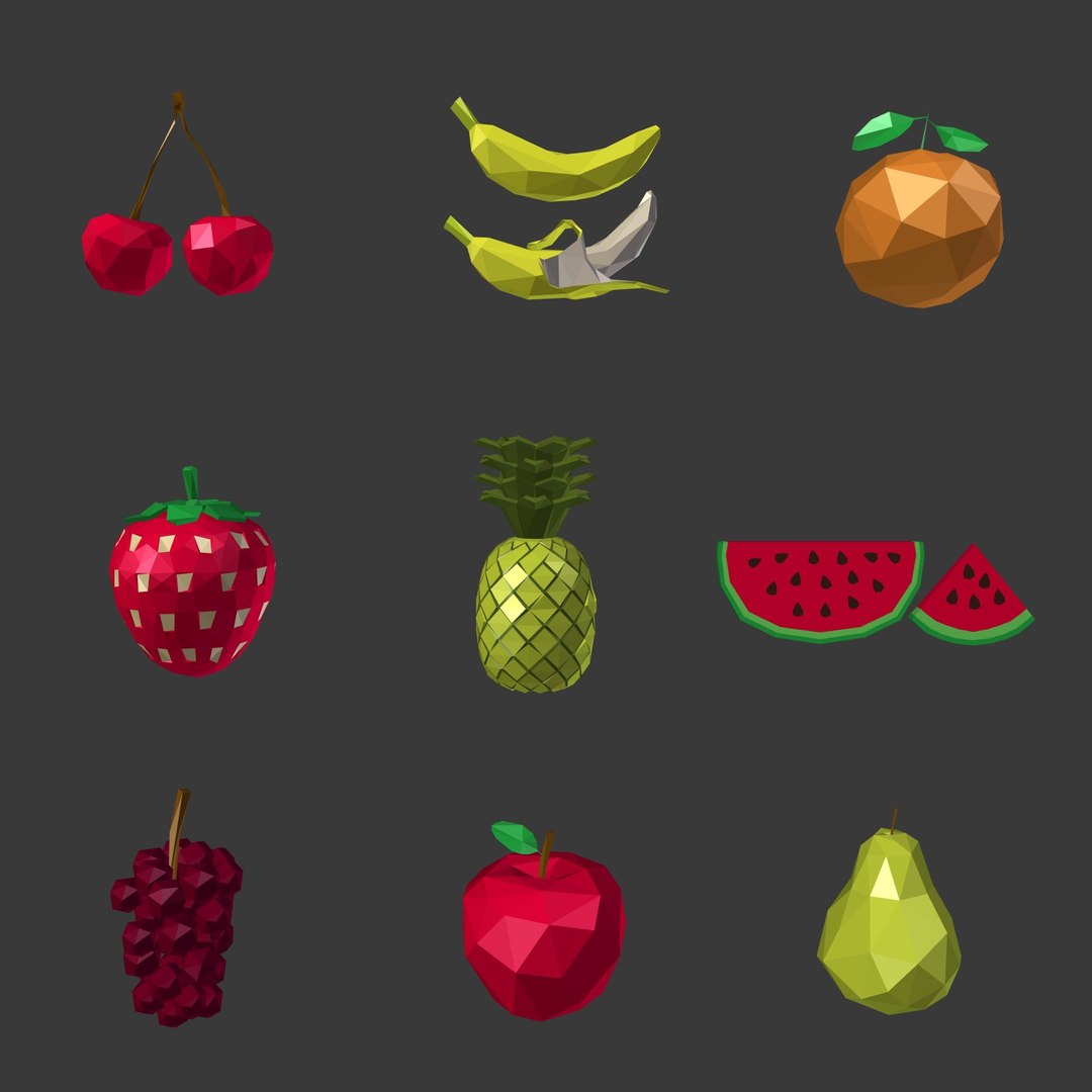 Cartoon Fruits Model - TurboSquid 1661624