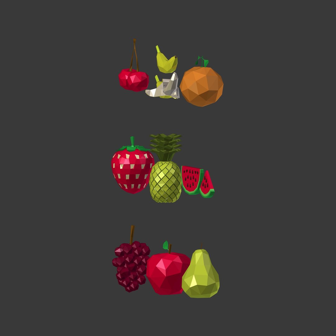 Cartoon Fruits Model - TurboSquid 1661624