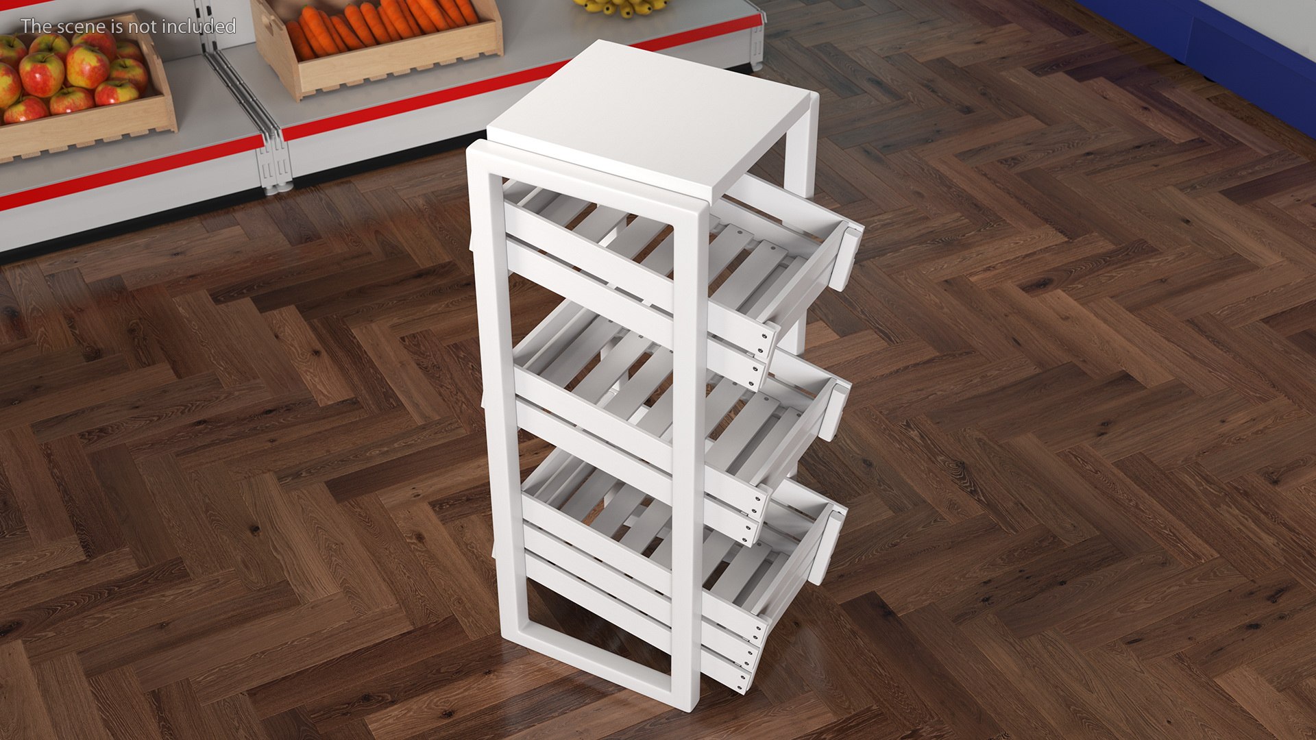 Wooden Vegetable Rack With Drawers White 3D Model - TurboSquid 1912702