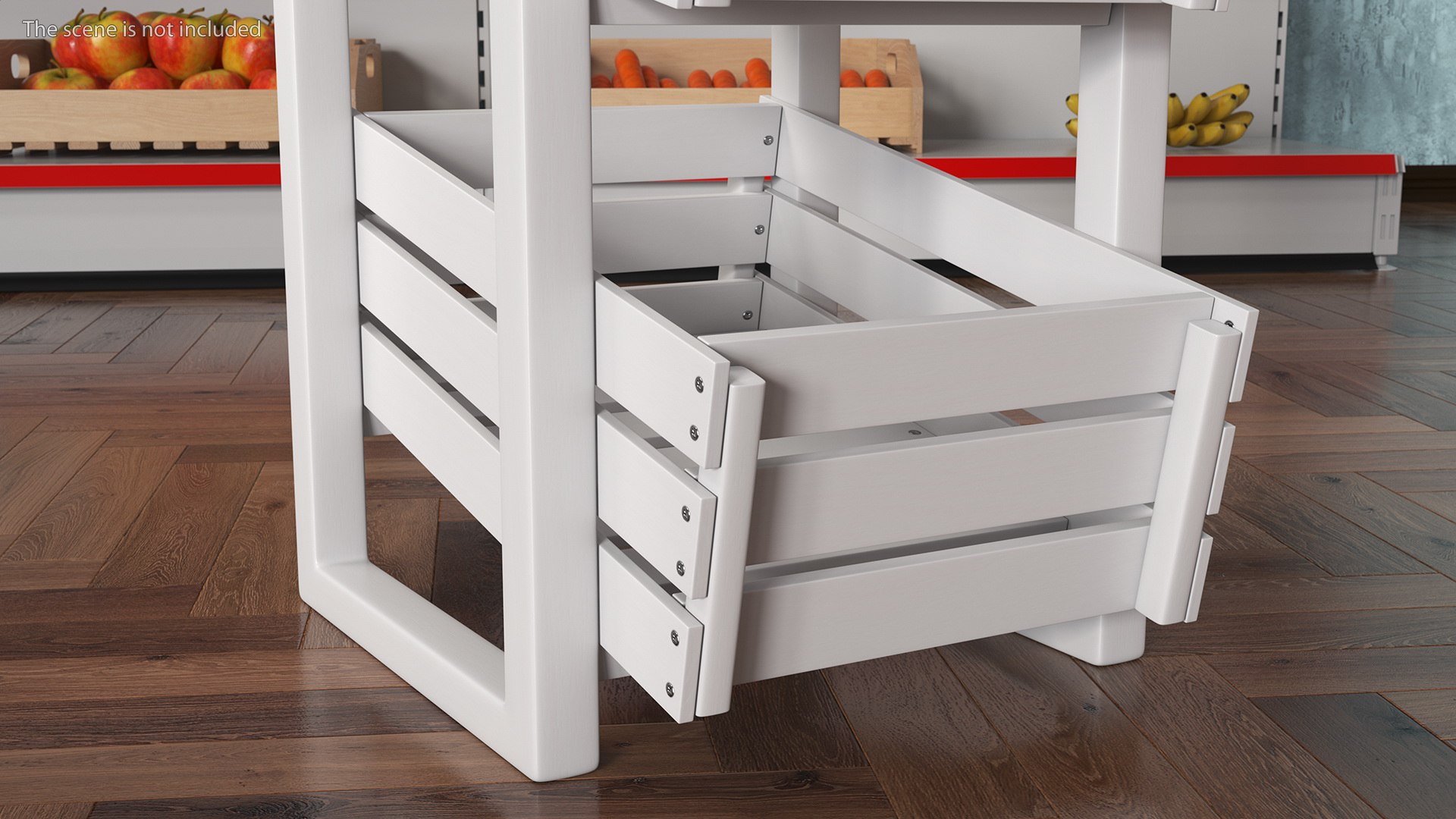 Wooden Vegetable Rack With Drawers White 3D Model - TurboSquid 1912702