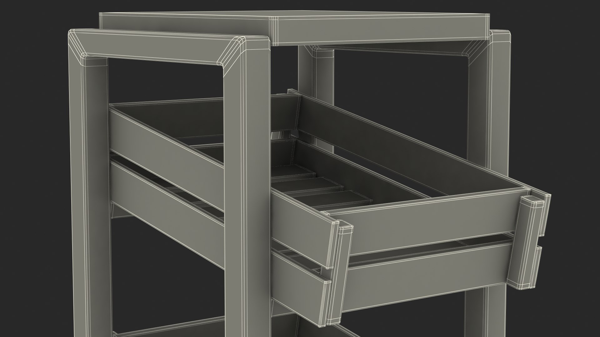 Wooden Vegetable Rack With Drawers White 3D Model - TurboSquid 1912702