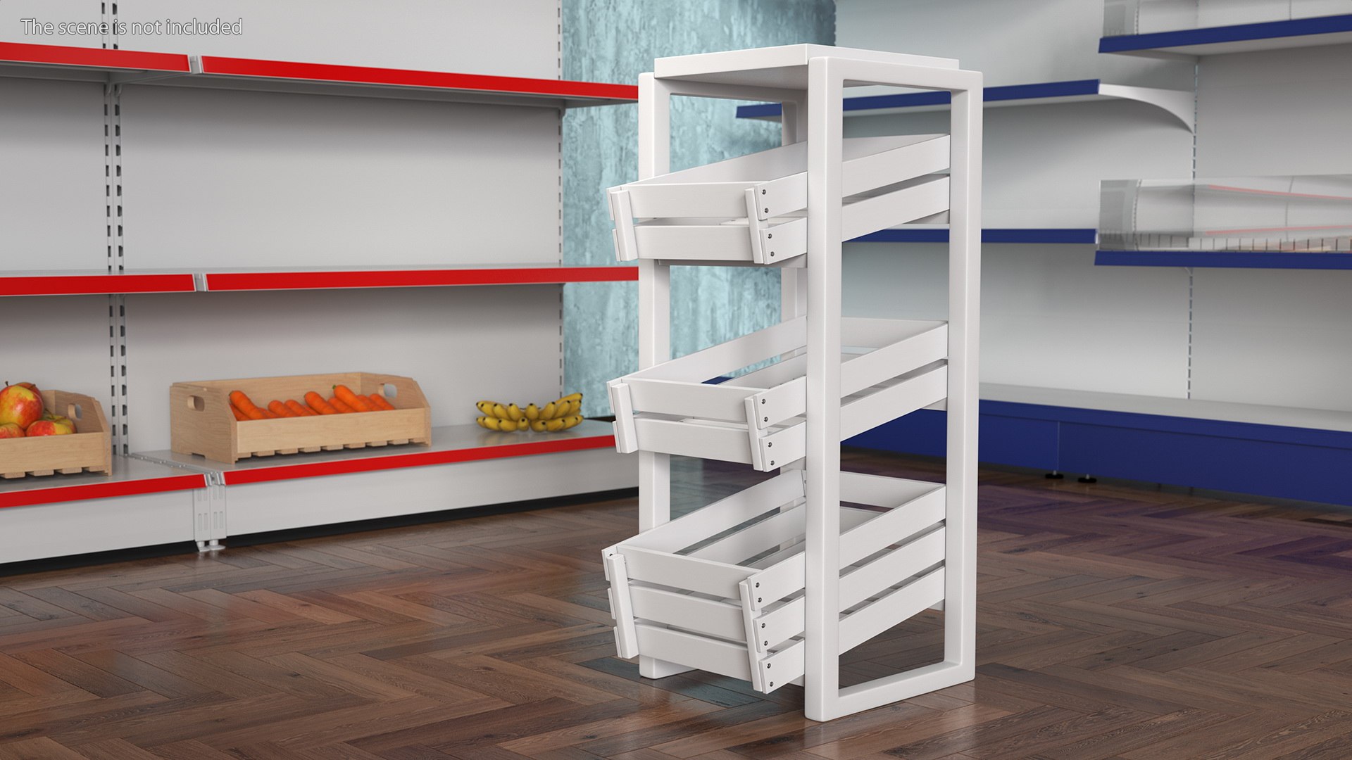 Wooden Vegetable Rack With Drawers White 3D Model - TurboSquid 1912702