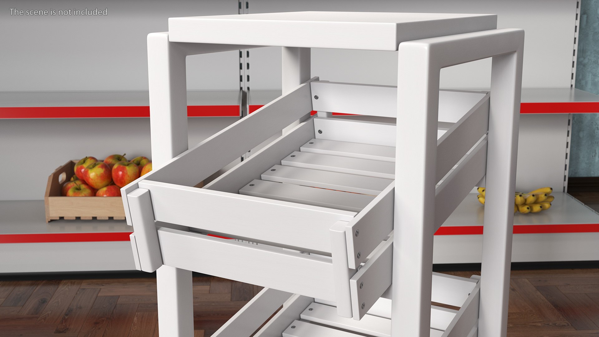 Wooden Vegetable Rack With Drawers White 3D Model - TurboSquid 1912702