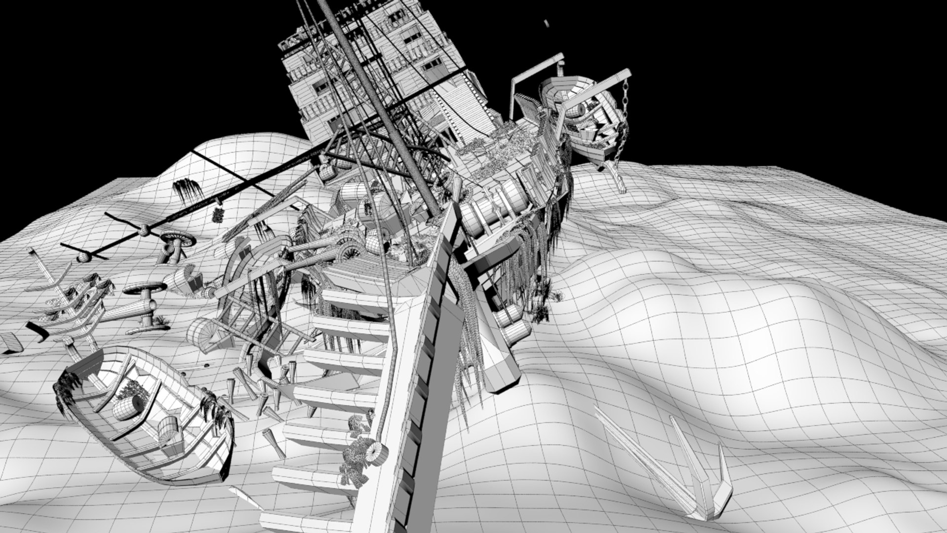 Shipwreck Cannon Boat 3D - TurboSquid 1235685