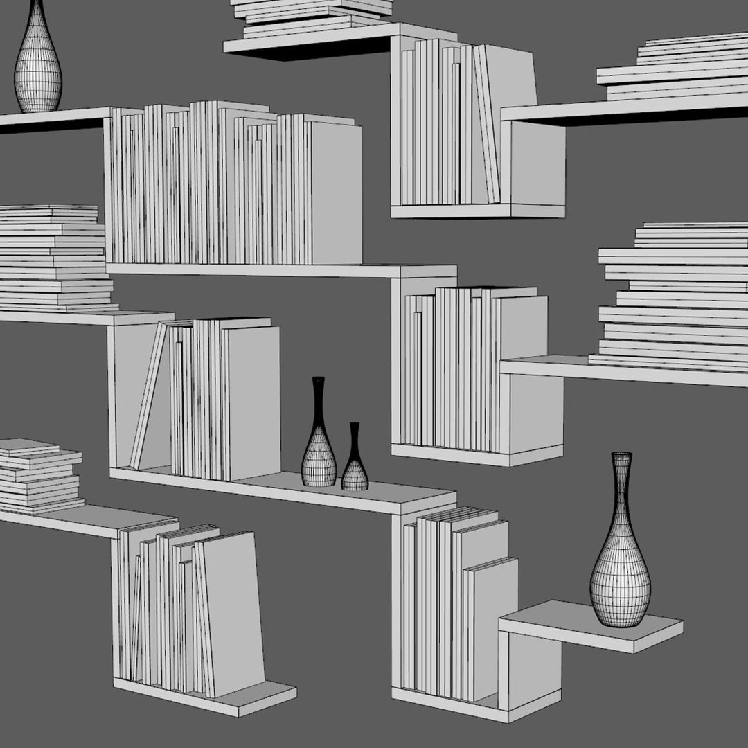 3d Model Bookshelf Books