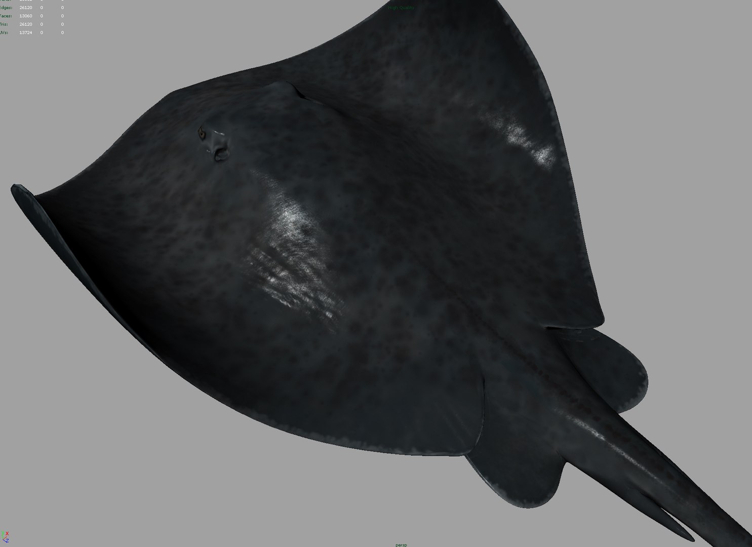 3d model custom rigged stingray